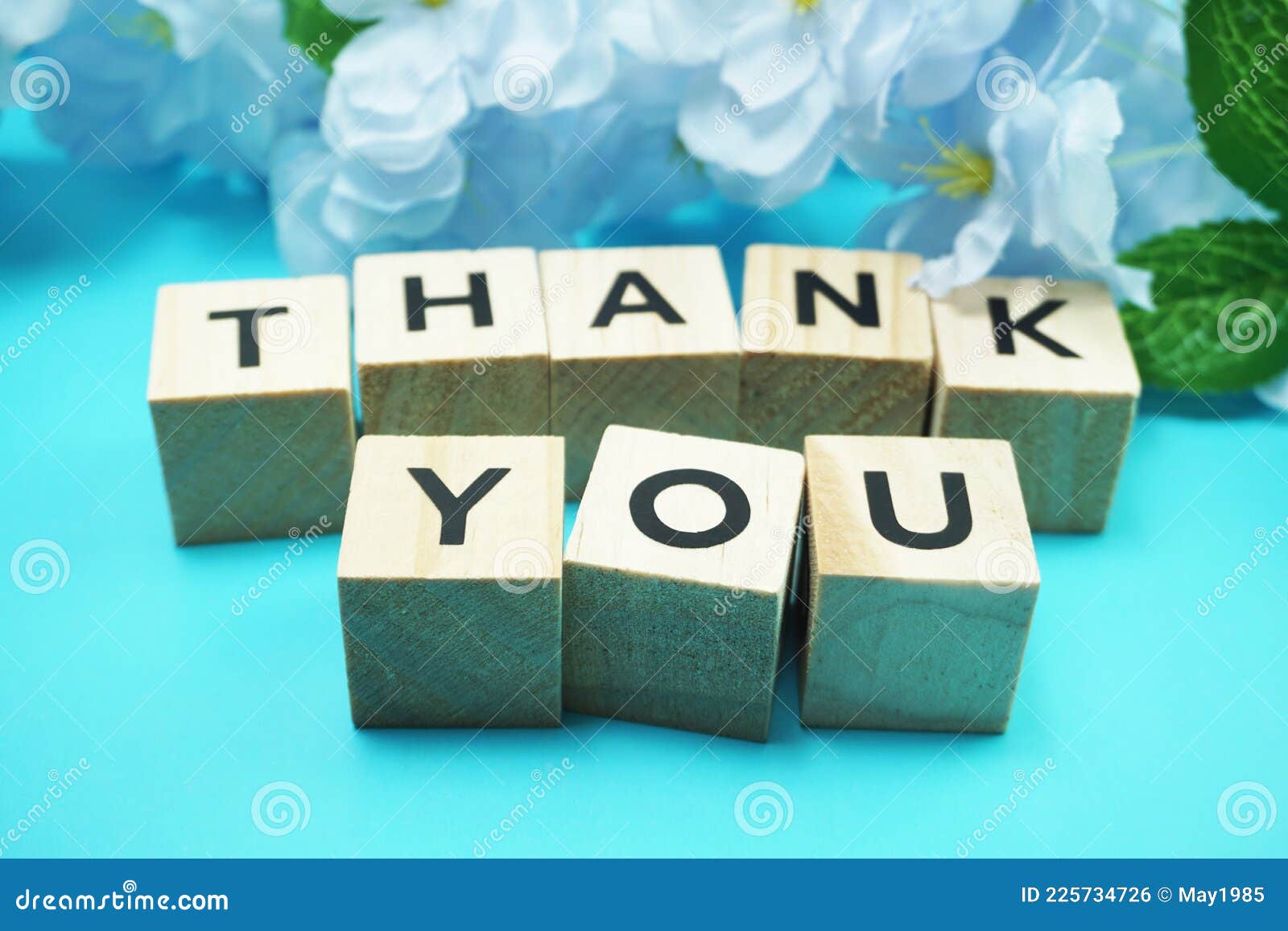 Thank You Alphabet Letters with Space Copy on Blue Background Stock ...