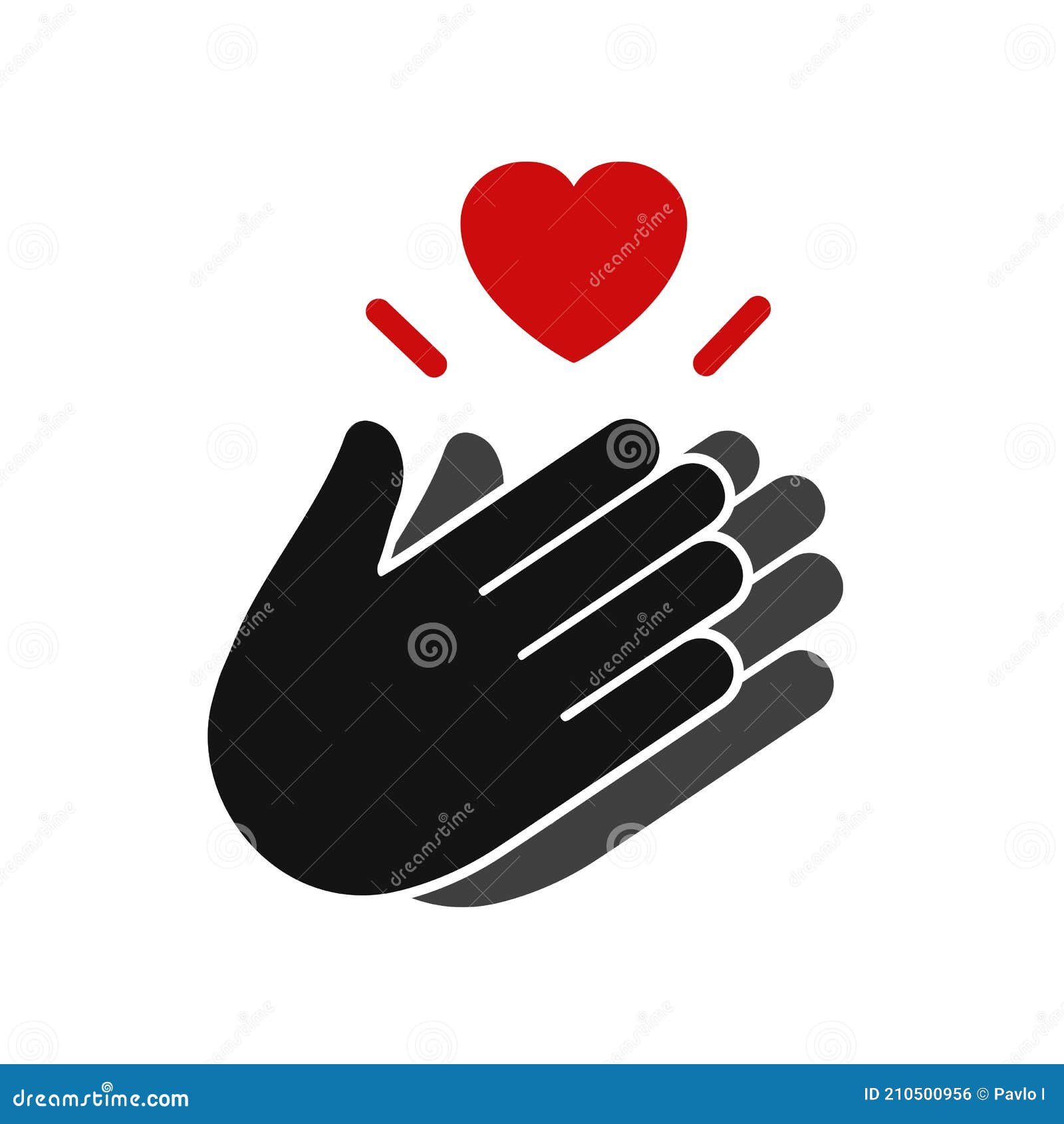 Thank You Red Heart On Hand Icon, Volunteer And Donation, Charity Logo ...