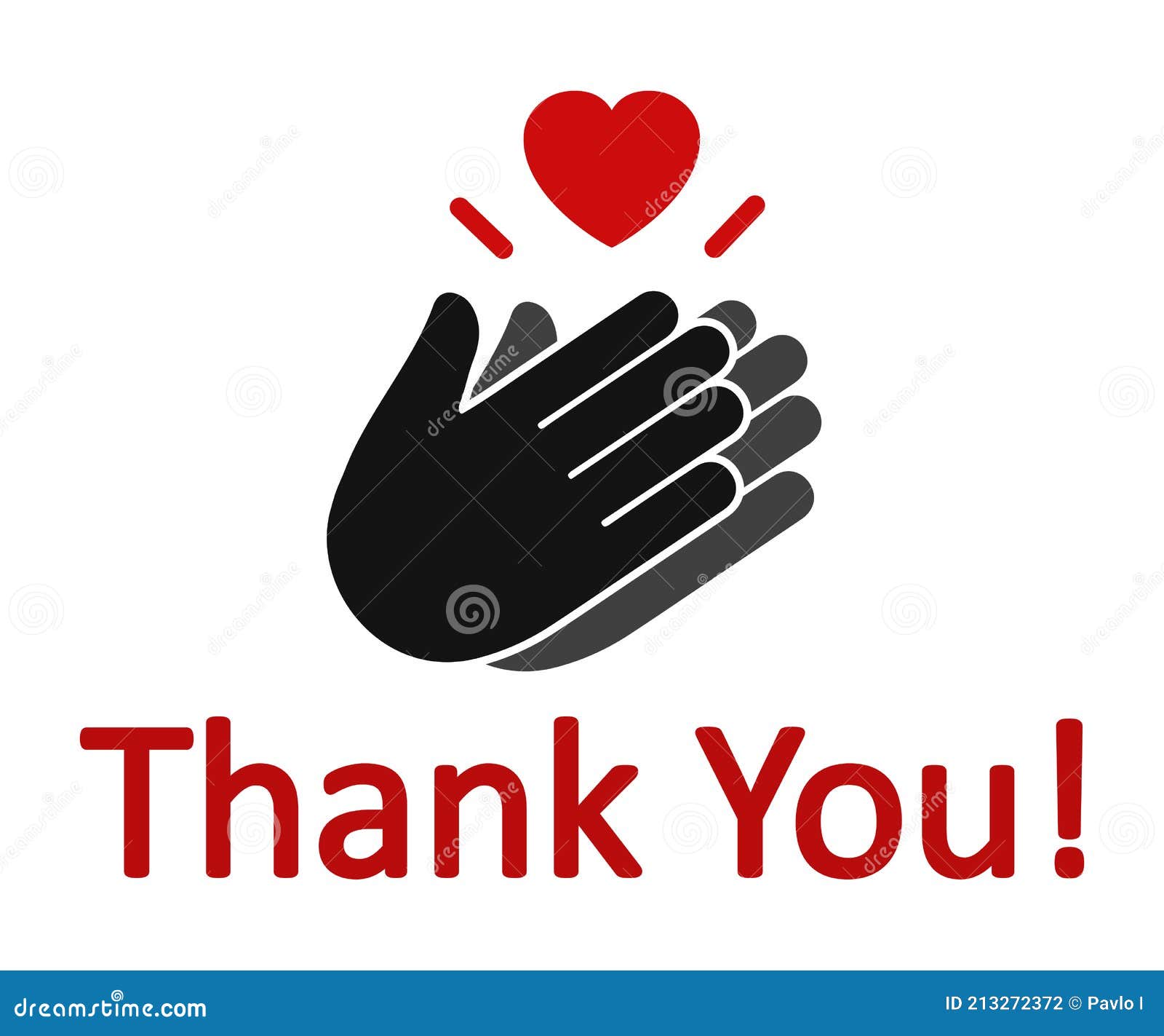 Thank You with Applause Icon and Heart, Clapping Hands â€“ Vector Stock ...