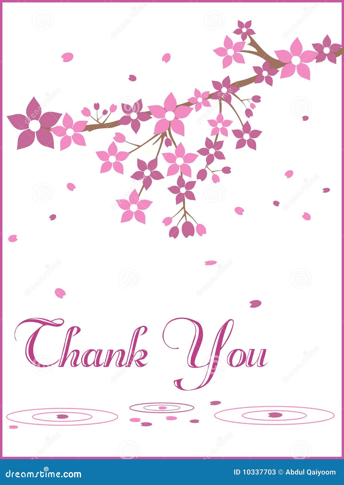 Thank You Background with Blossom Tree Stock Vector - Illustration of ...