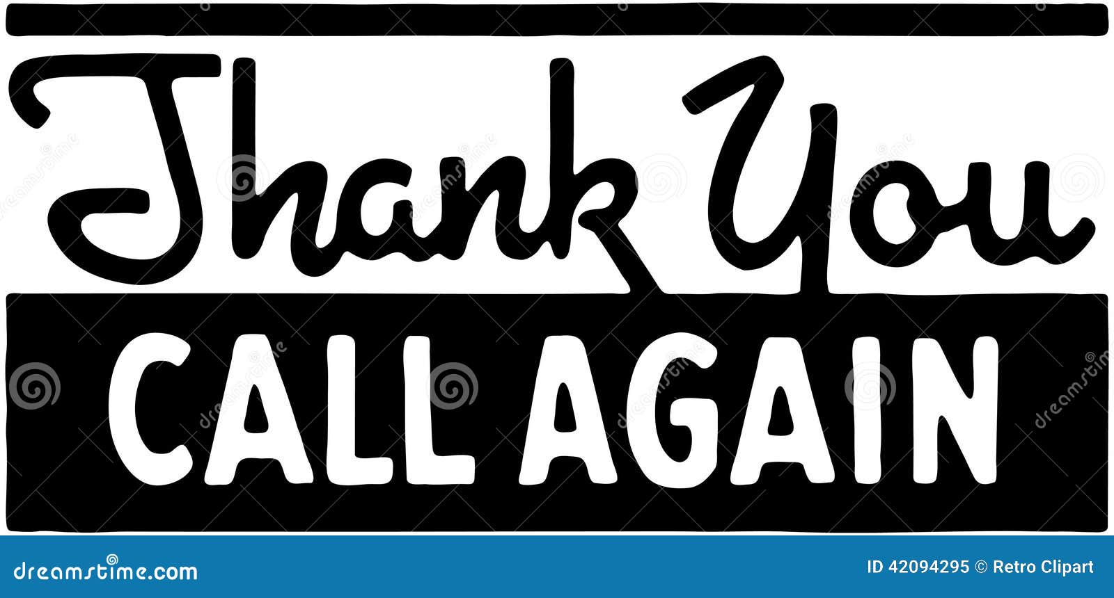 Thank You Call Again 5 stock vector. Illustration of fifties - 42094295