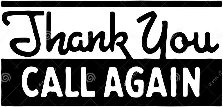 Thank You Call Again 5 stock vector. Illustration of fifties - 42094295