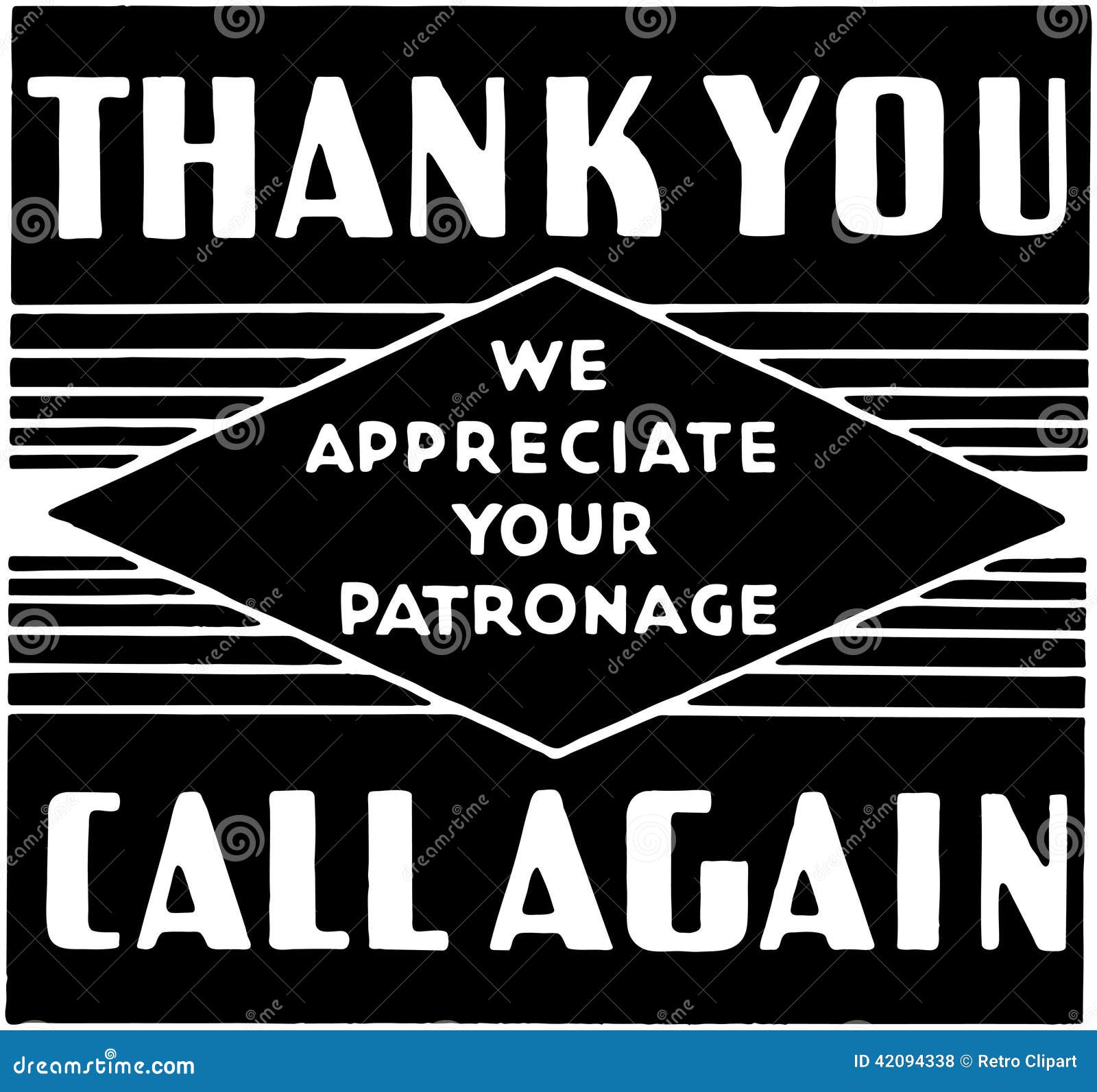 Thank You Call Again 2 stock vector. Illustration of advertisements ...