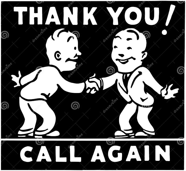 Thank You Call Again 3 stock vector. Illustration of 1950 - 42094364