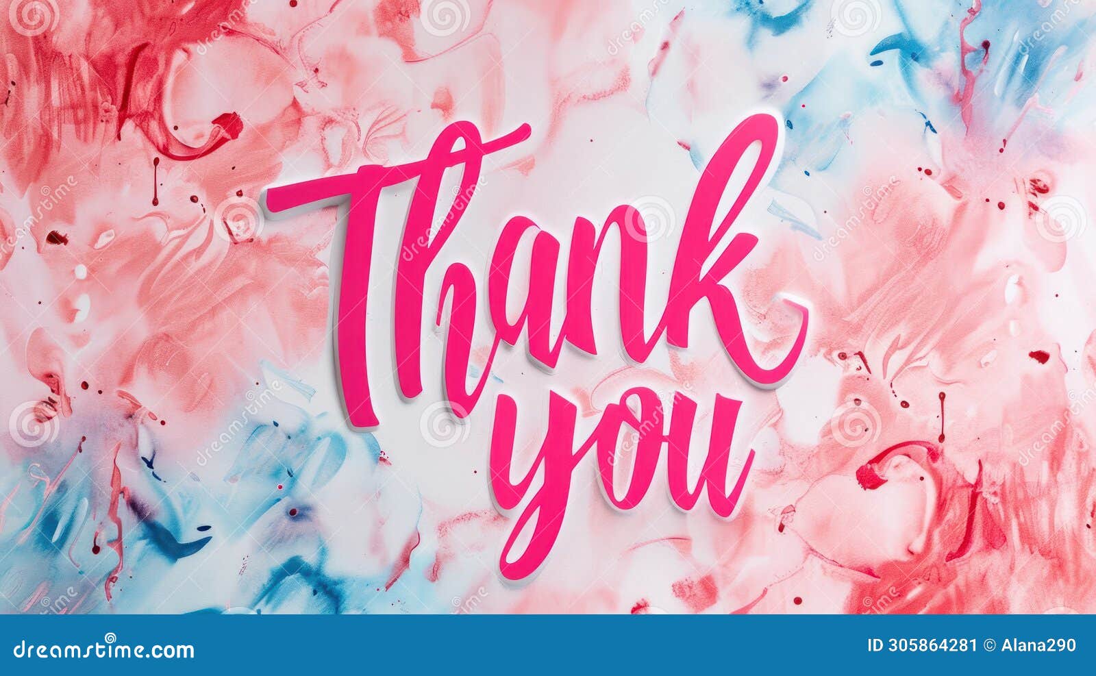 Thank You - Calligraphy Lettering on Abstract Painted Background Stock ...