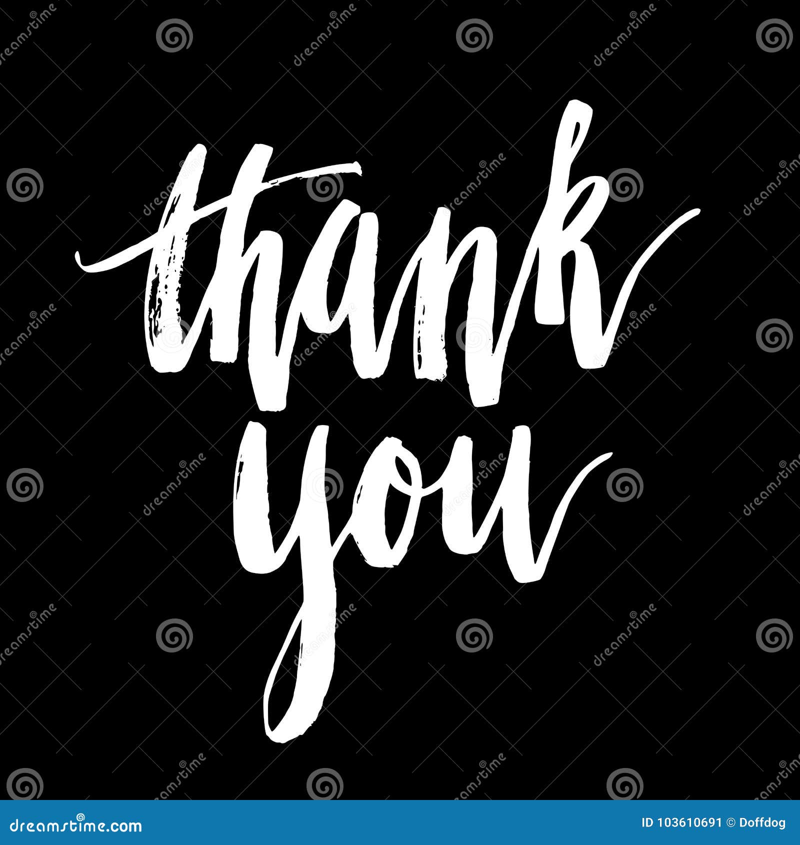 Thank You Calligraphy stock vector. Illustration of inscription - 103610691