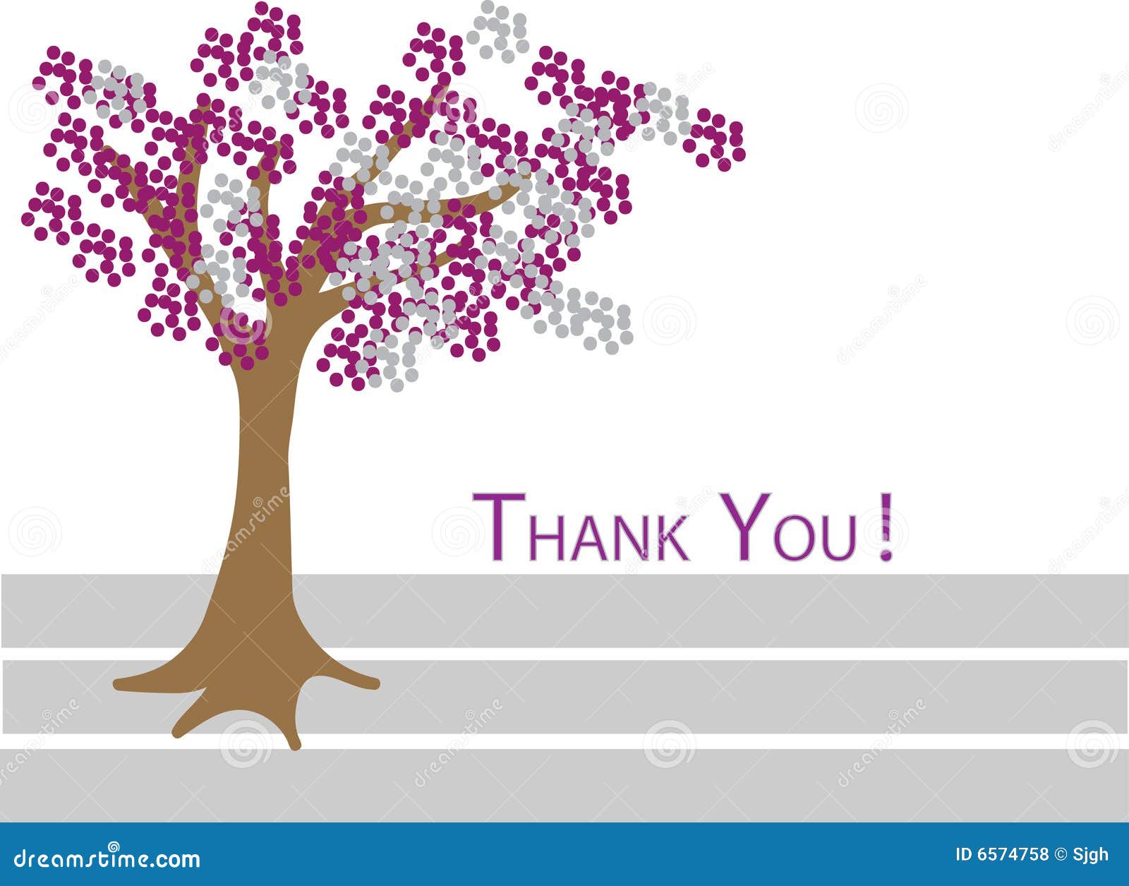 THANK YOU CARD stock vector. Illustration of clip, tree - 6574758