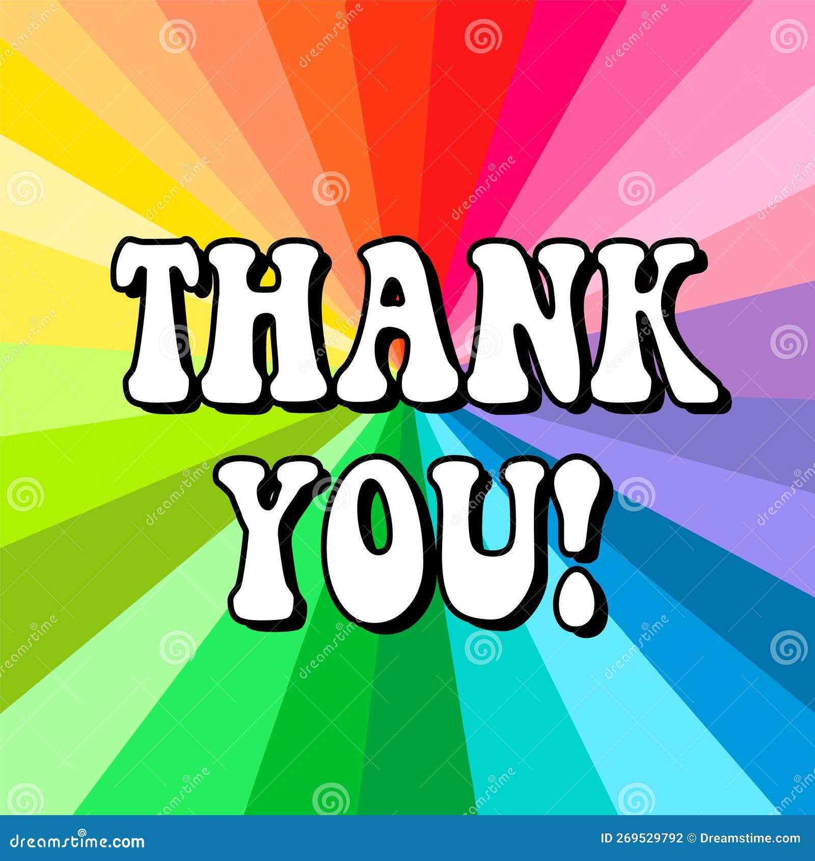 Thank You Card. Collage Style Rainbow Background Stock Vector ...