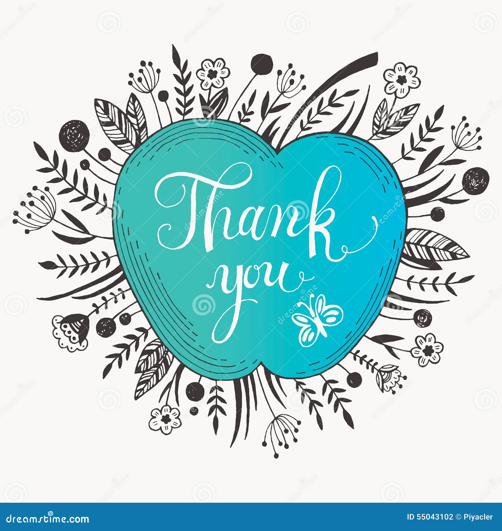 Thank you card stock vector. Illustration of card, ornament - 55043102