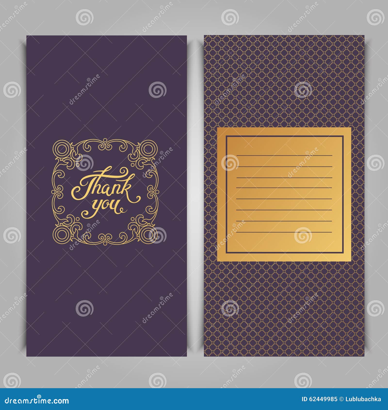 Thank You Card Template with Pink Seamless Lace Pattern Stock Vector ...