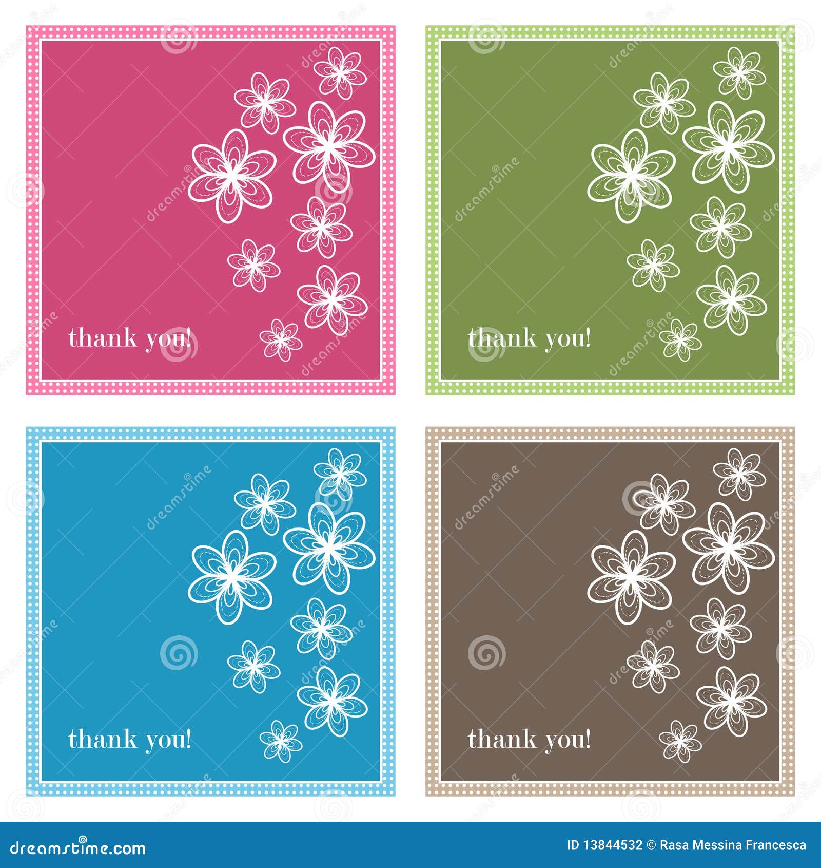 Thank you cards stock vector. Illustration of colors - 13844532