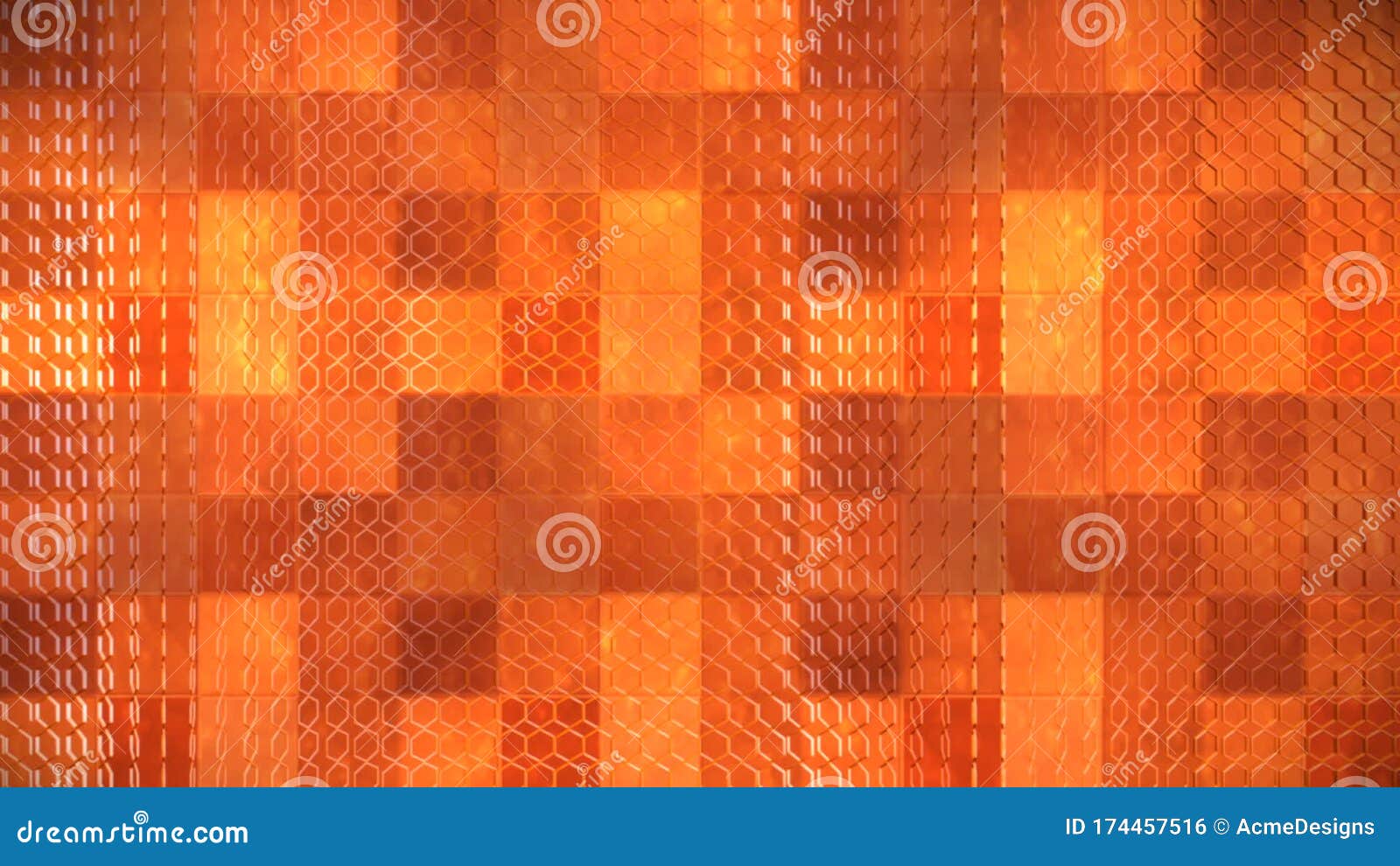 Broadcast Hi-Tech Spinning HoneyComb Patterns, Orange, Abstract, 3D ...