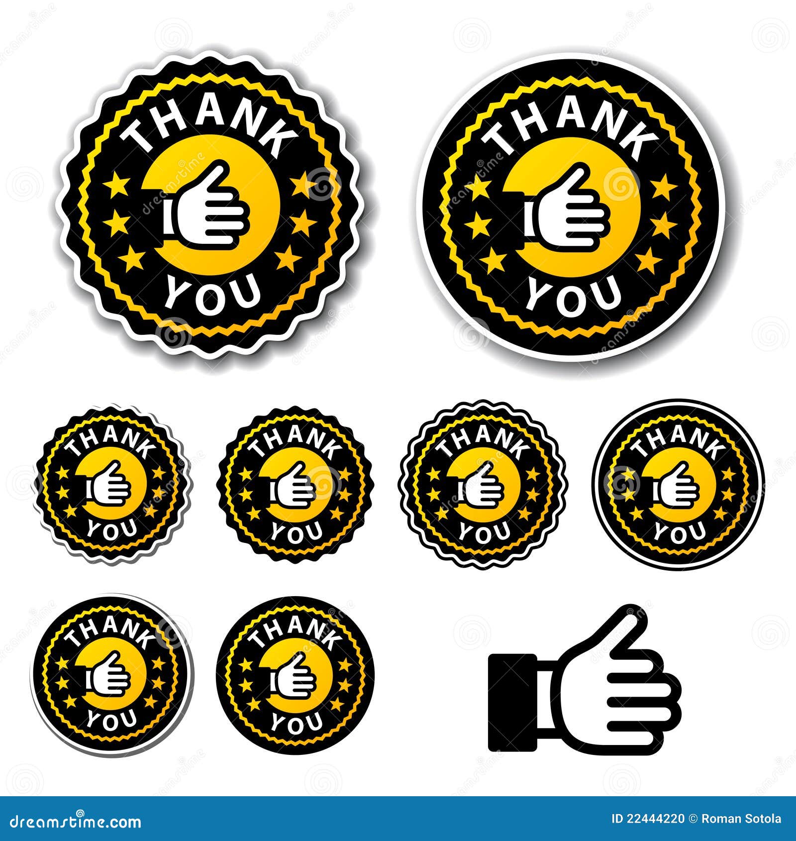 Thank you circle labels stock vector. Illustration of business - 22444220