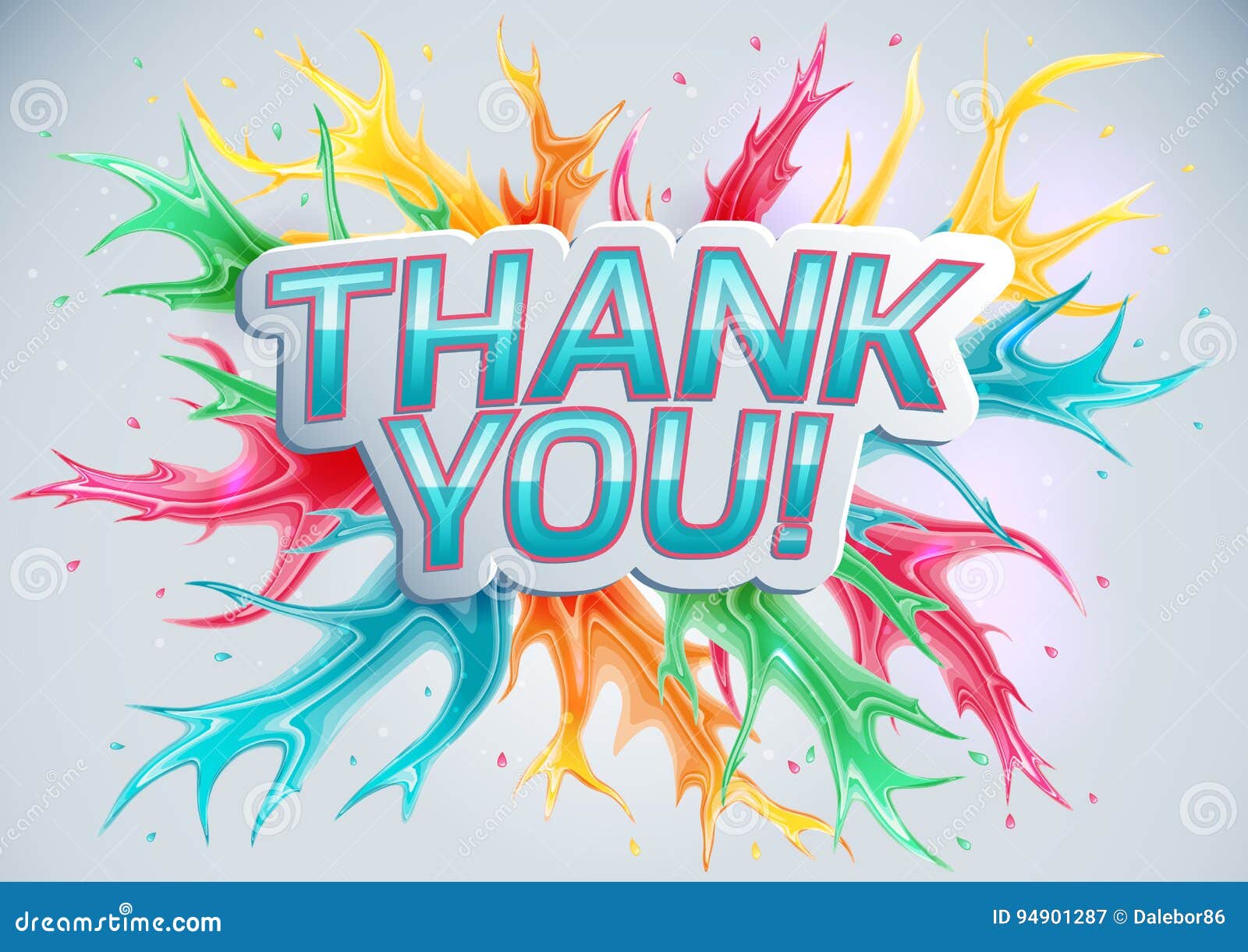 Thank You on a Colored Background. Stock Vector - Illustration of wave ...