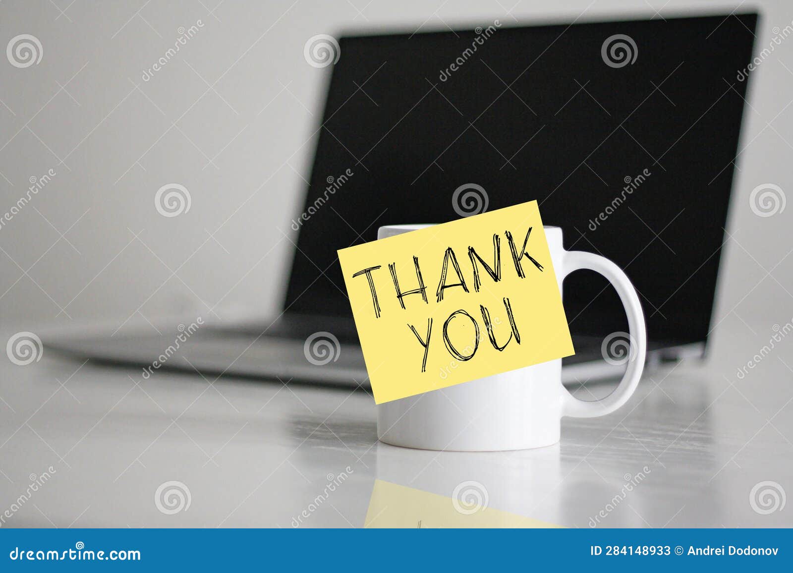 Thank You Concept is Shown Using the Text on the Cup Stock Image ...