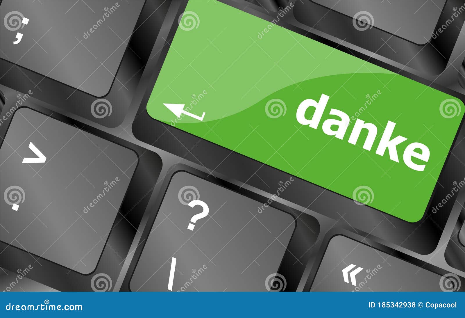 A Thank You Danke Message On Enter Key Of Keyboard Stock Illustration Illustration Of Internet