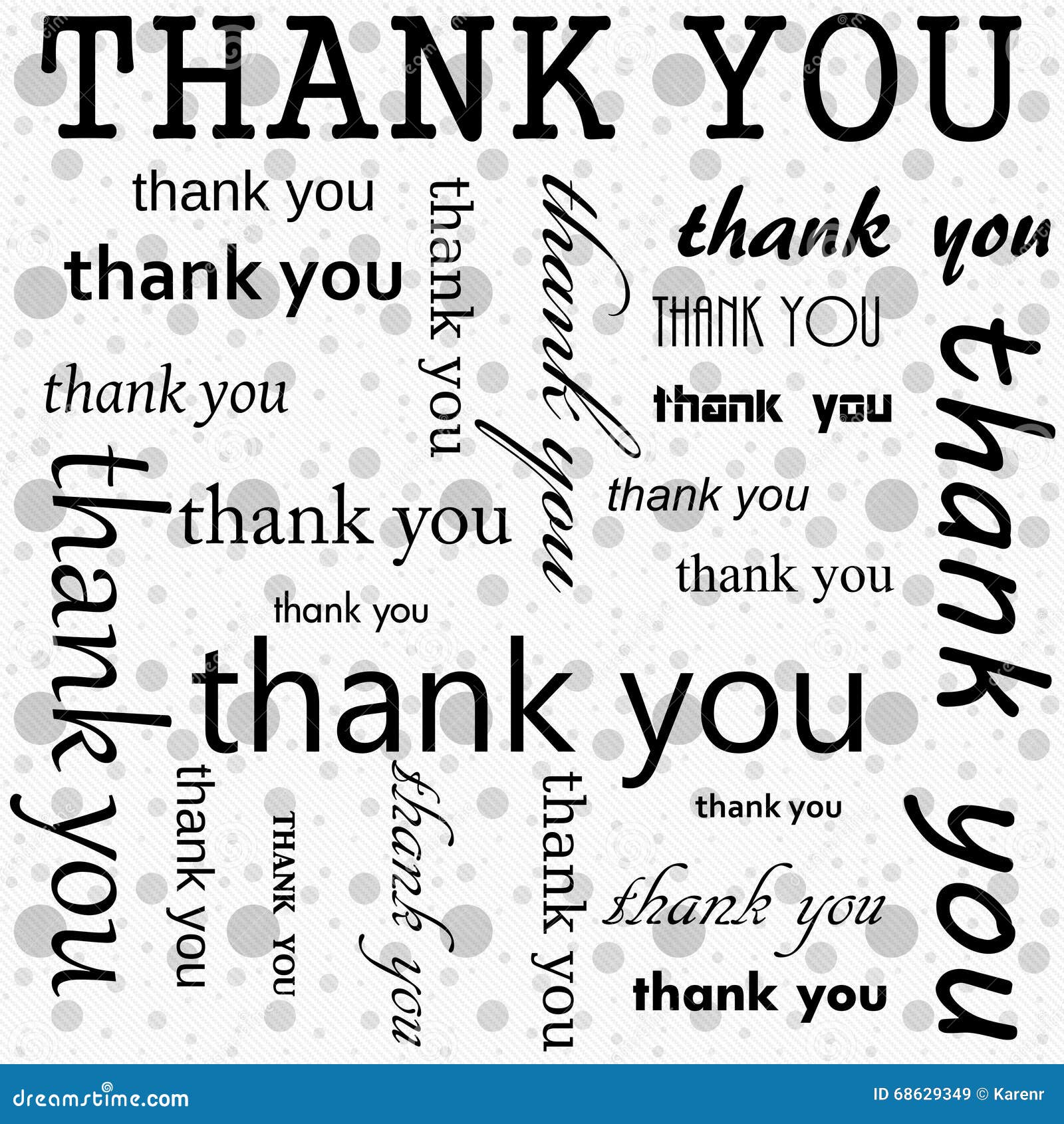 Thank You Design with Gray and White Polka Dot Tile Pattern Repeat ...