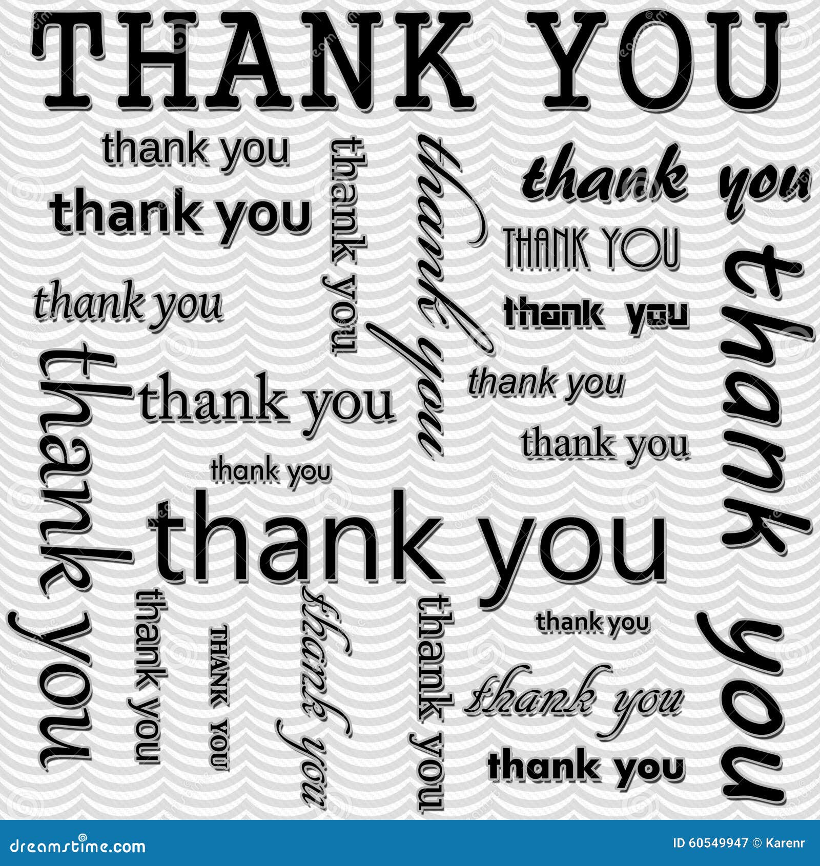 Thank You Design with Gray and White Wavy Stripes Tile Pattern R Stock ...