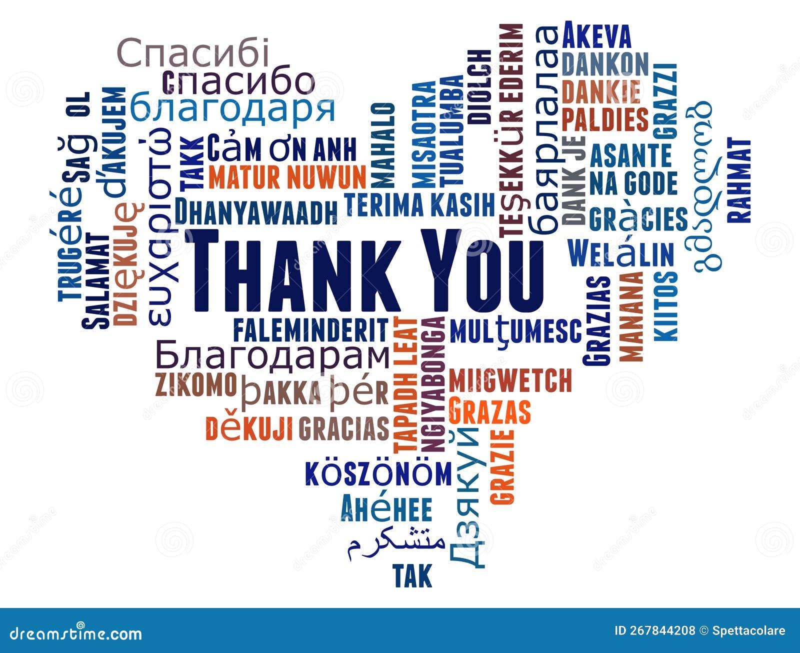 Thank You in Different Languages Word Heart Cloud Concept Stock ...