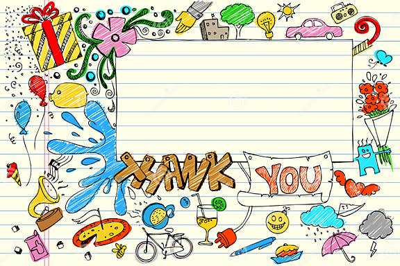 Thank You Doodle stock vector. Illustration of greeting - 22709693