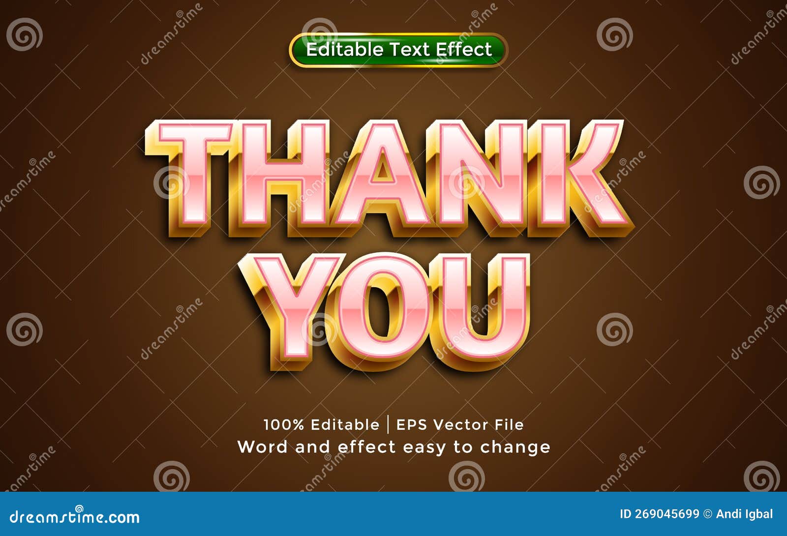 Thank You Editable Text Effect Stock Vector - Illustration of modern ...
