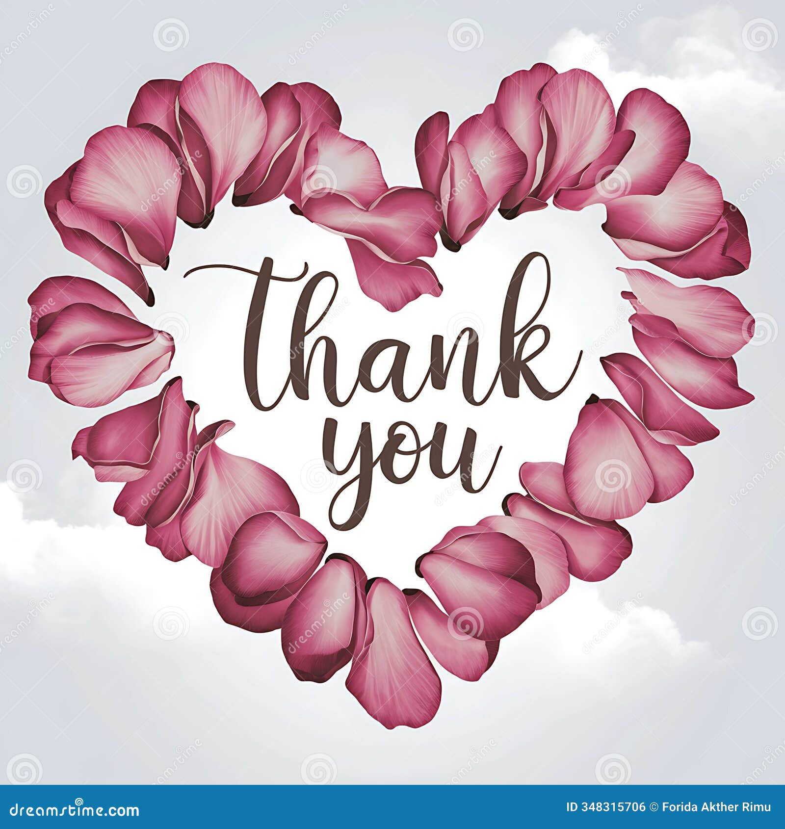Thank You Text with Spring Flowers, Thank You Flowers Heart Stock ...