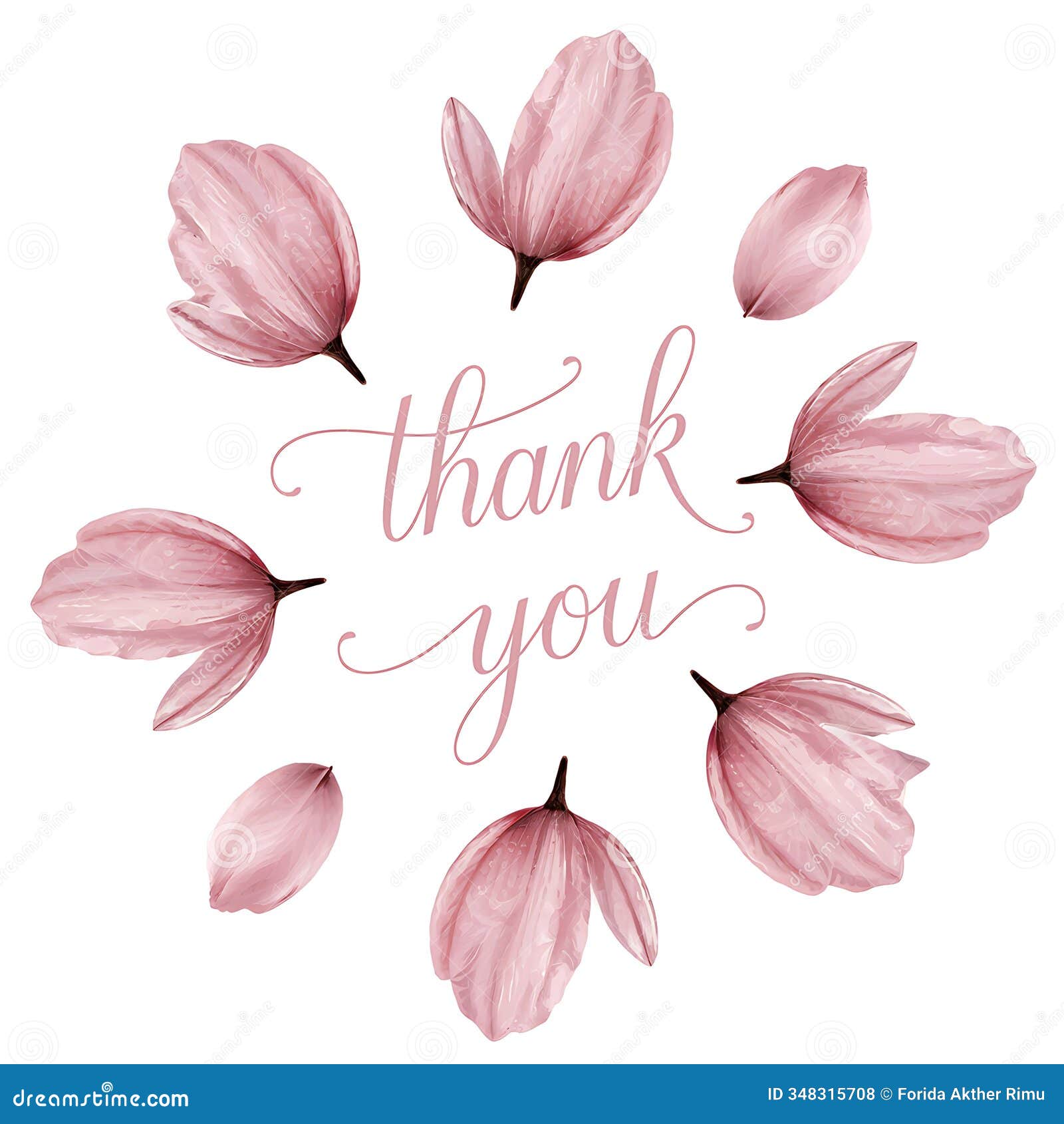 Thank You Text with Spring Flowers, Thank You Flowers Heart Stock ...
