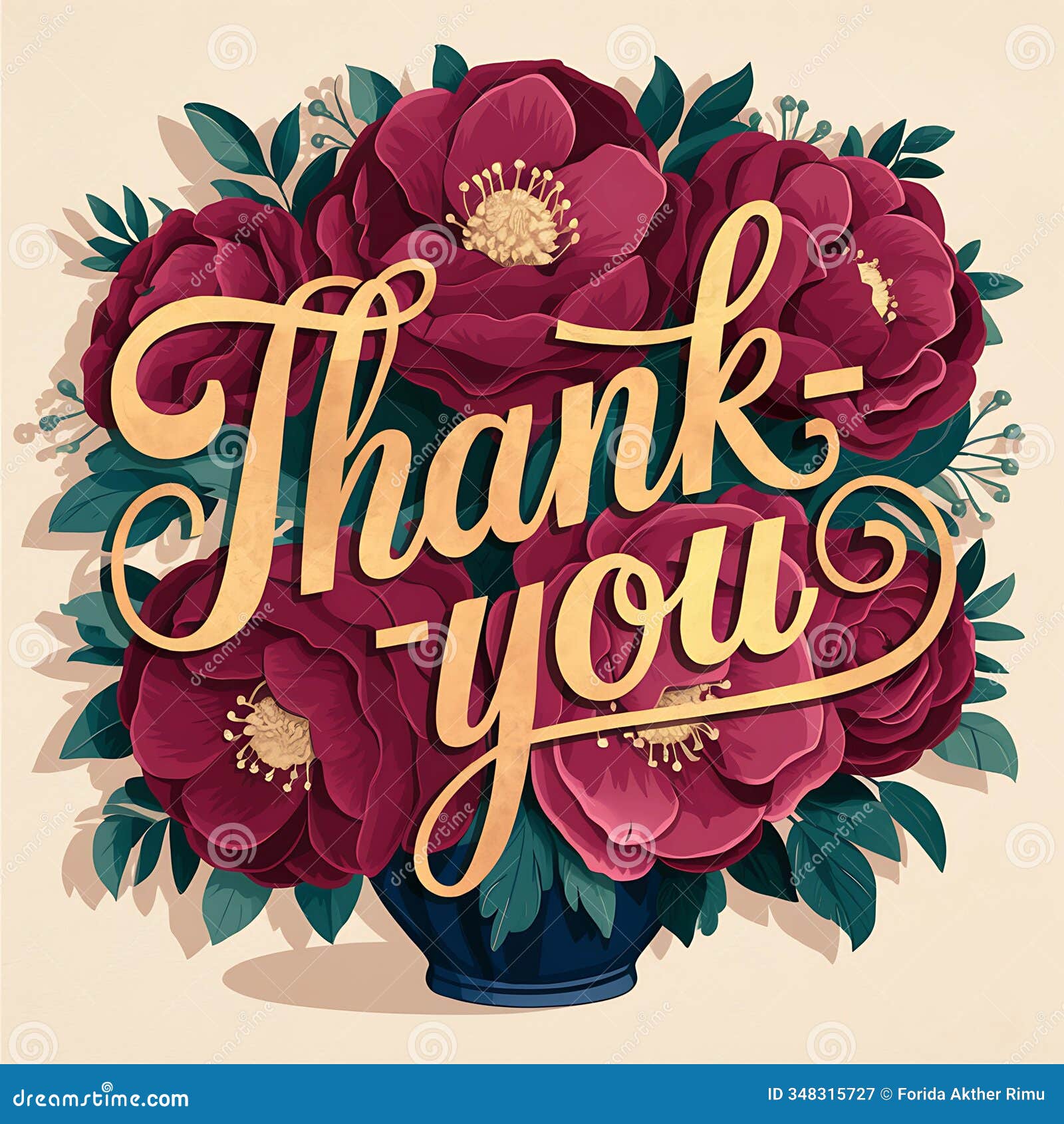 Thank You Text with Spring Flowers, Thank You Flowers Heart Stock ...