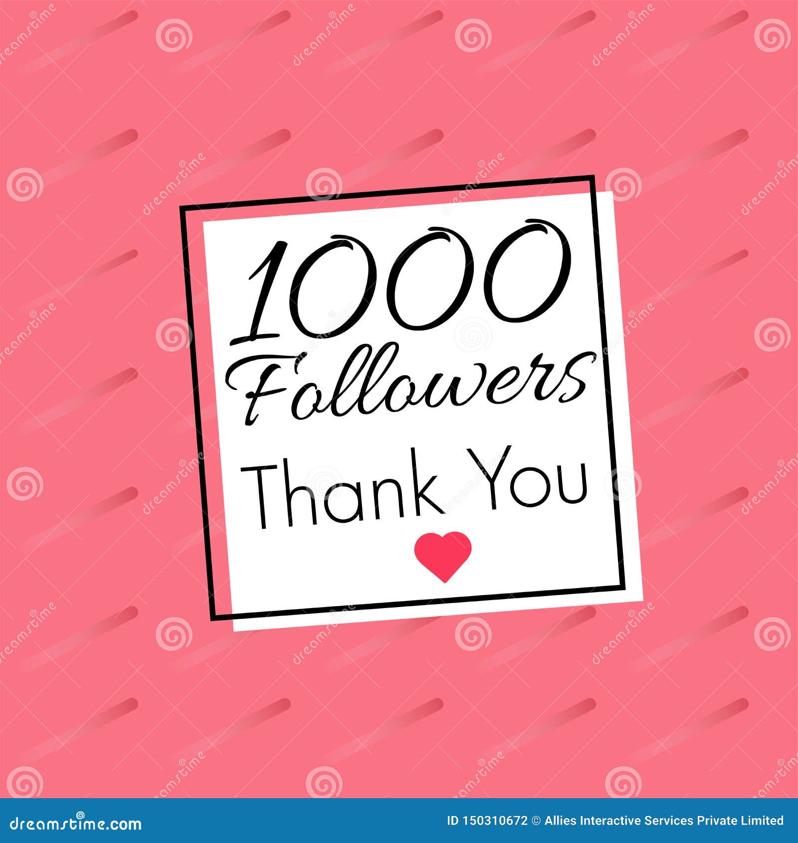 Thank You for 1000 Followers Congratulation. Stock Illustration ...