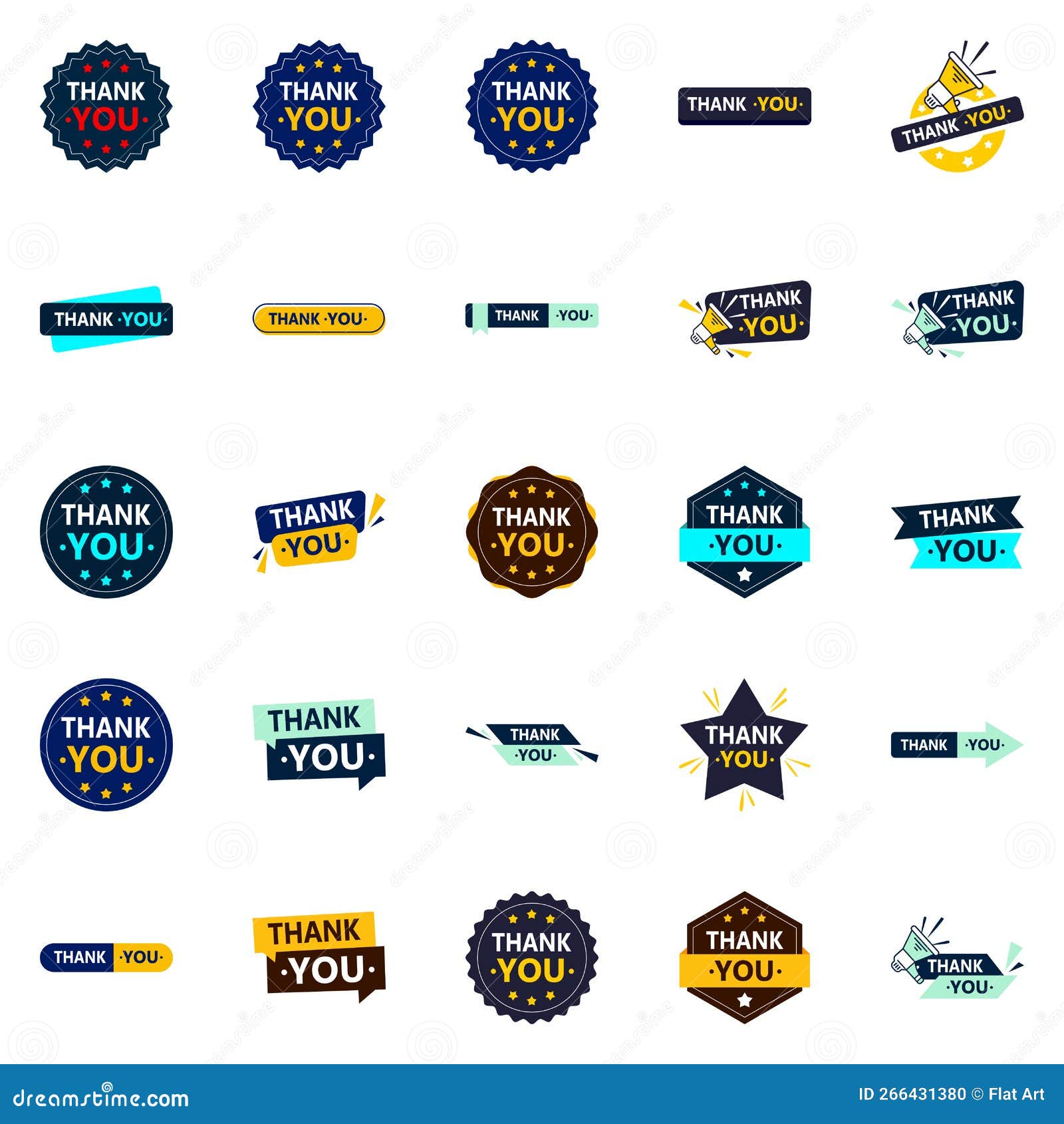 Thank You 25 Fresh Vector Elements To Show Your Appreciation Stock ...