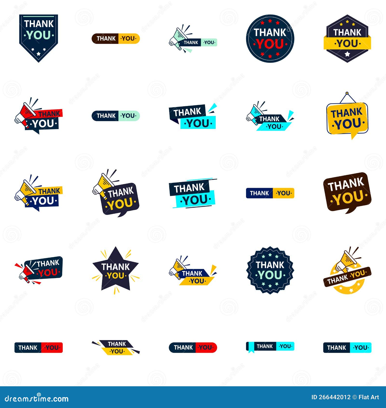 Thank You 25 Fresh Vector Elements To Show Your Gratitude Stock Vector ...