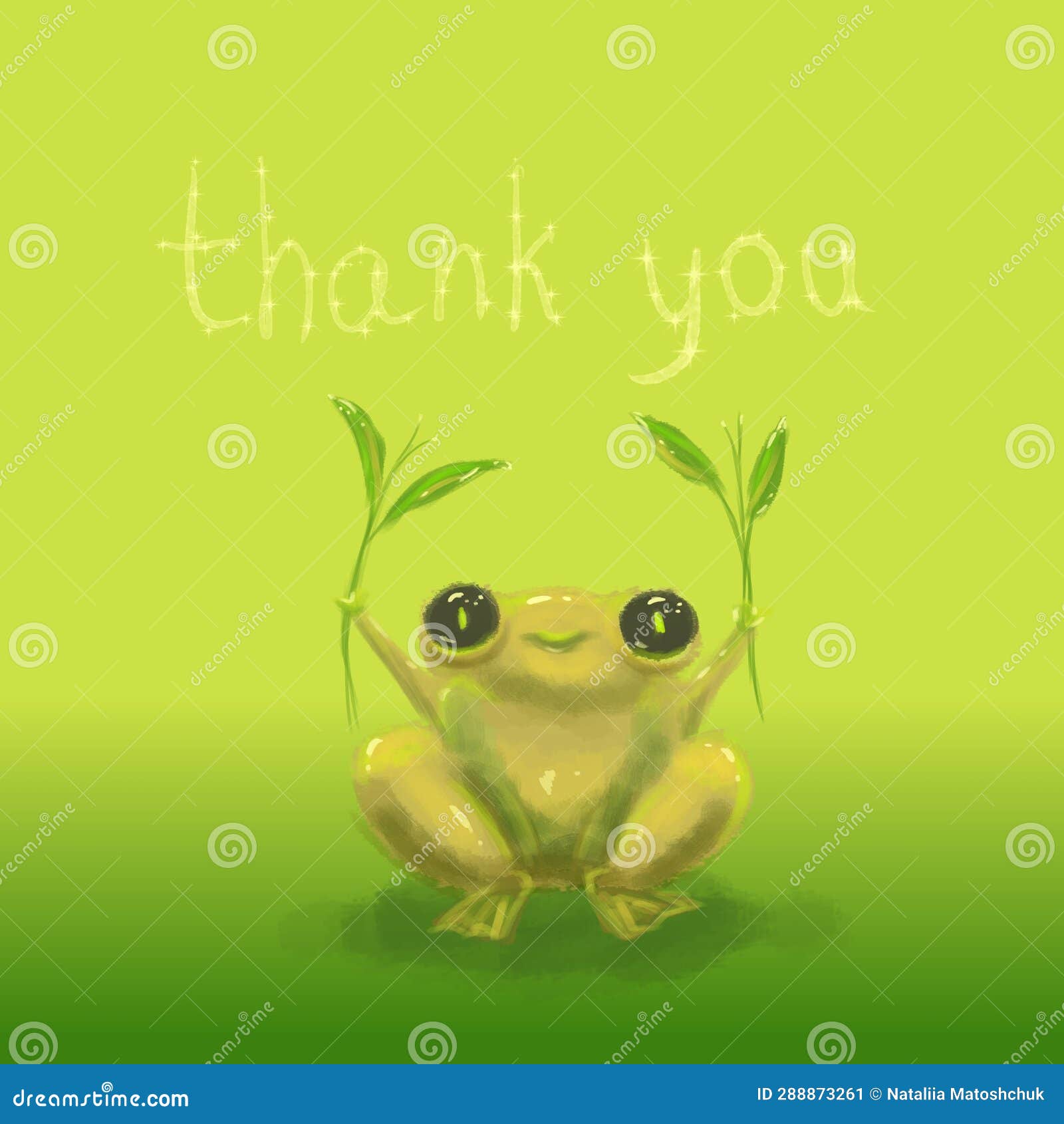 Thank you frog. stock image. Image of sketch, leaf, thank - 288873261