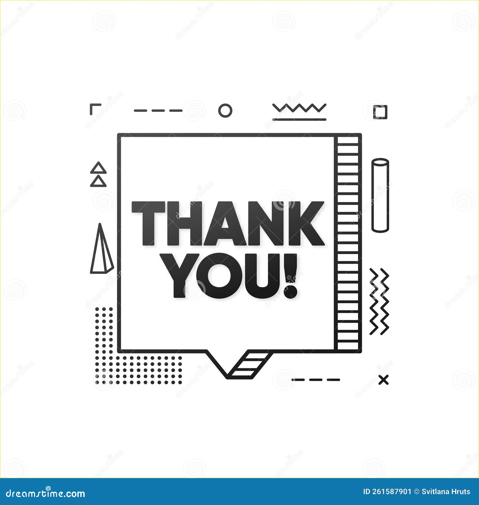 Thank You Geometry Banner on White Background. Vector Illustration ...