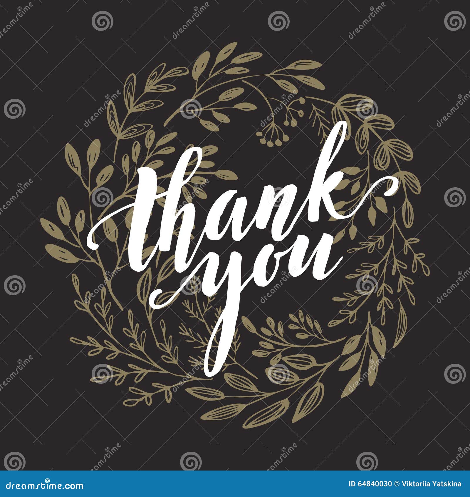 Thank You Golden Lettering Design. Vector Stock Vector - Illustration ...