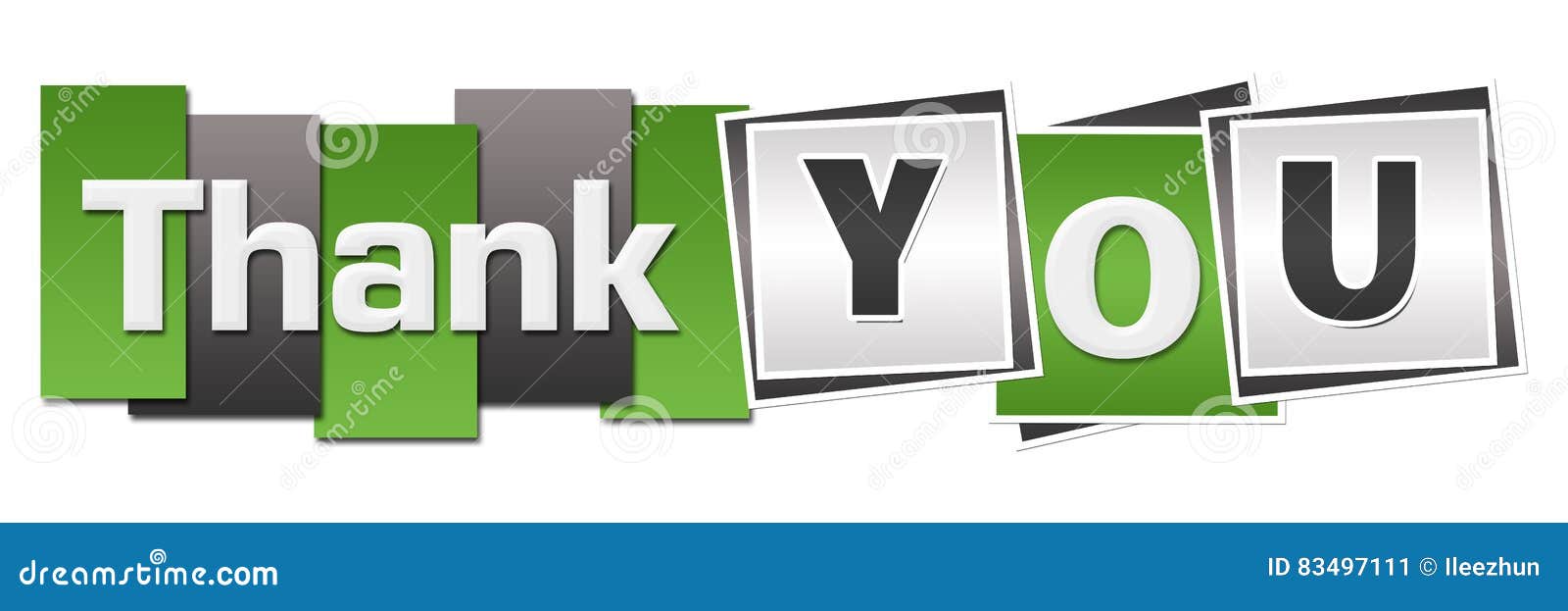 Thank You Green Grey Stripes Squares Horizontal Stock Illustration ...