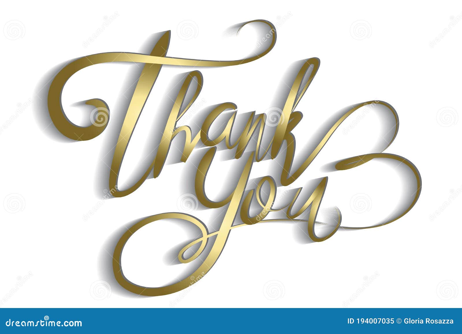 Thank You Gold Word Greeting Card Stock Vector - Illustration of card ...