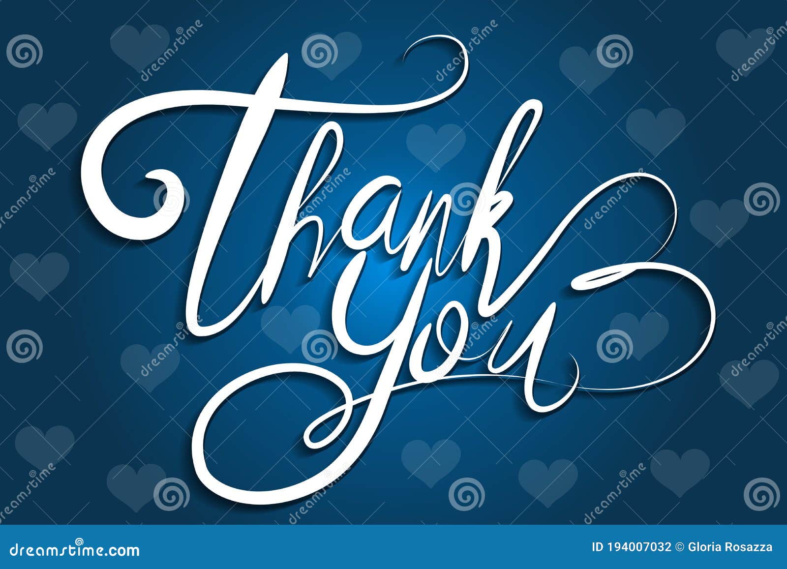 Thank You Greeting Card Blue Background Stock Vector - Illustration of ...
