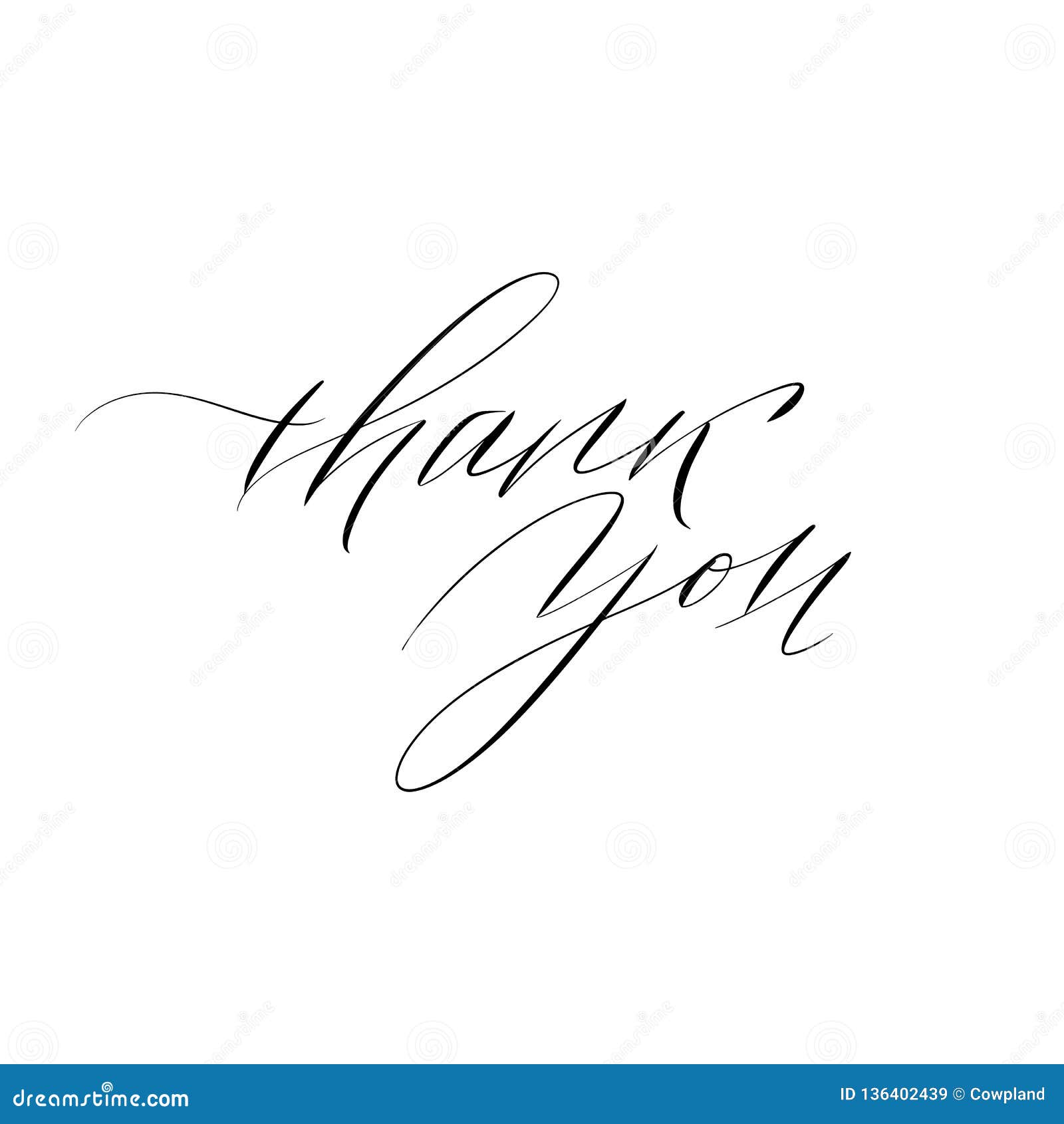 Thank You Calligraphy stock vector. Illustration of decorative - 136402439