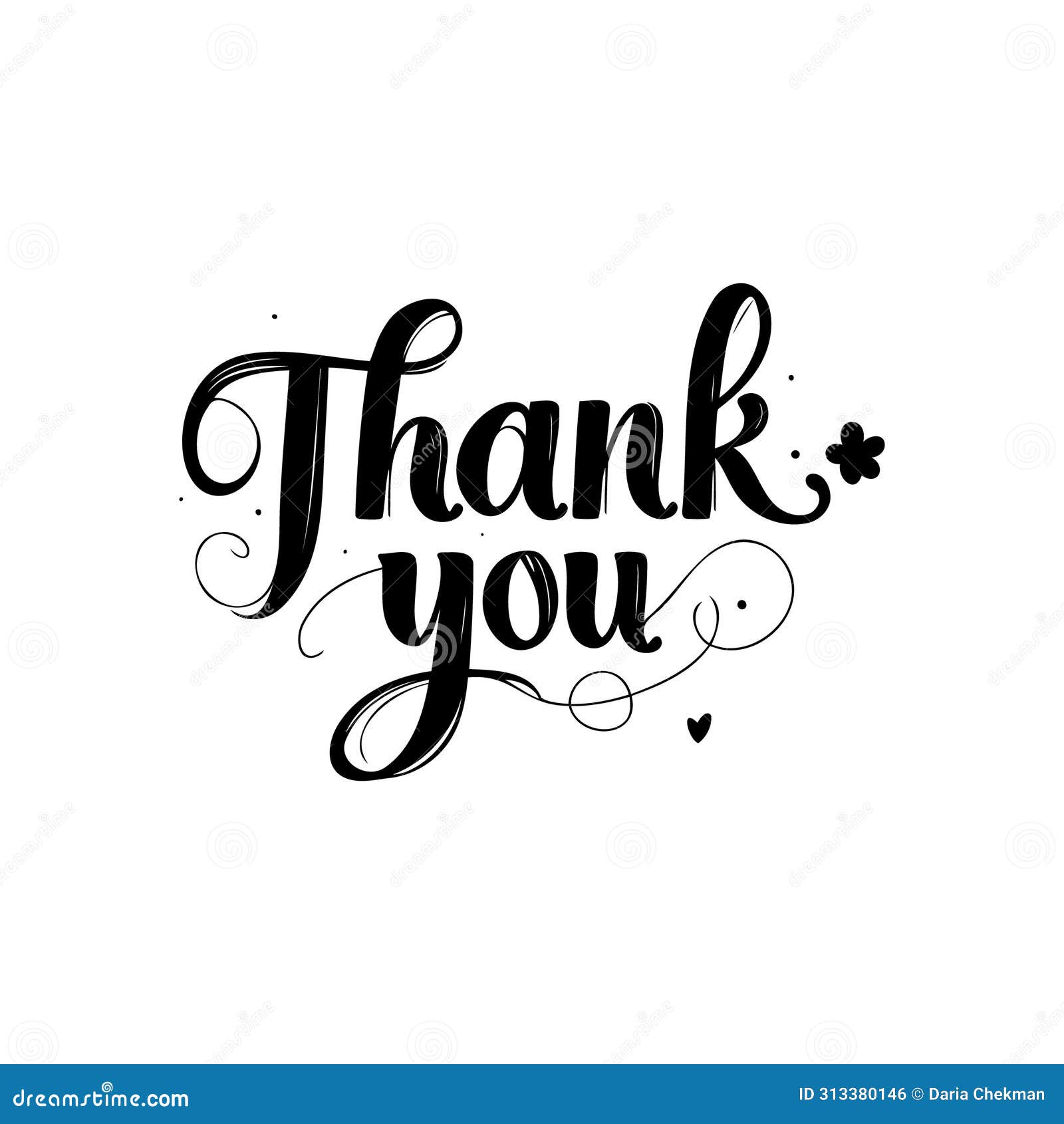 Thank You Handwritten Inscription. Hand Drawn Lettering. Thank You ...