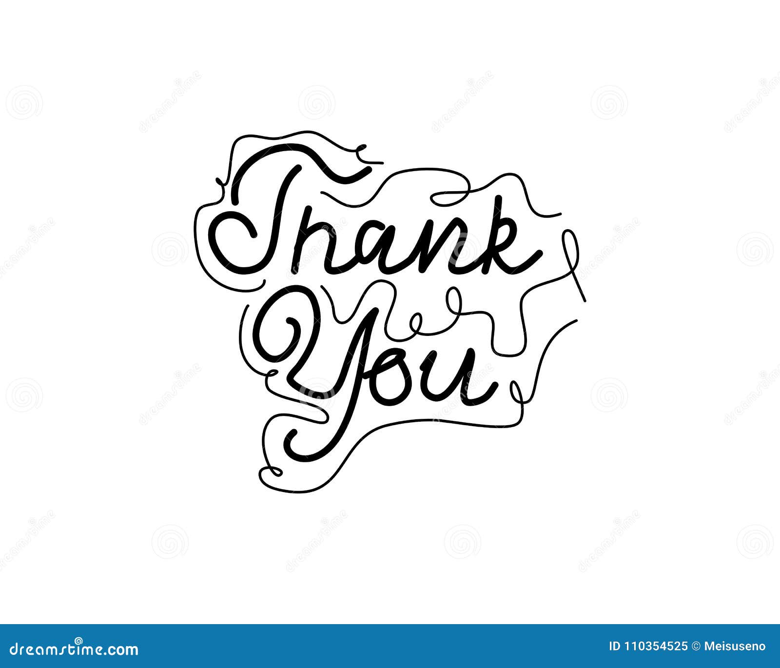 Thank You Handwritten Lettering Stock Vector - Illustration of message ...