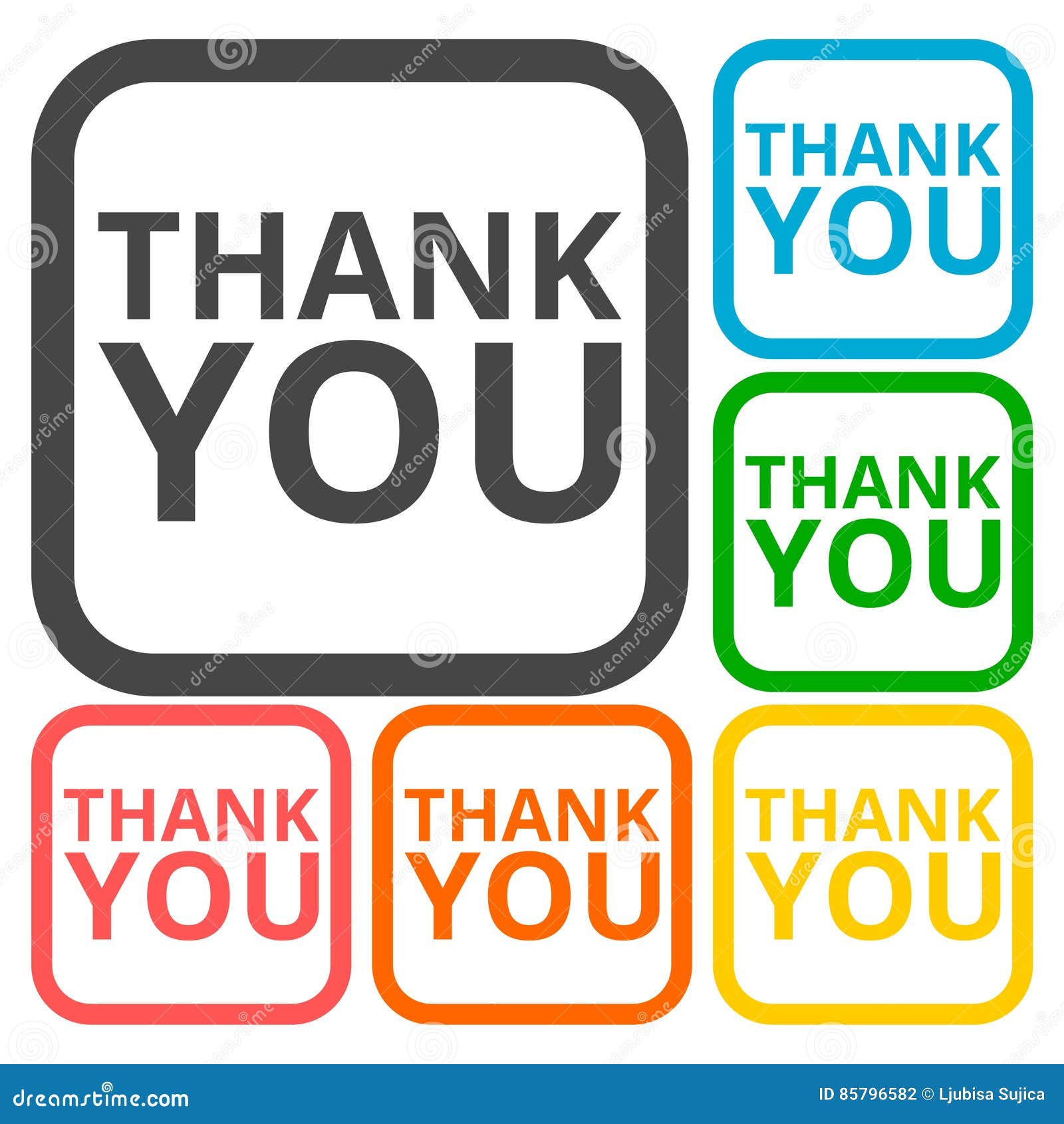 Thank you icons set stock vector. Illustration of hand - 85796582