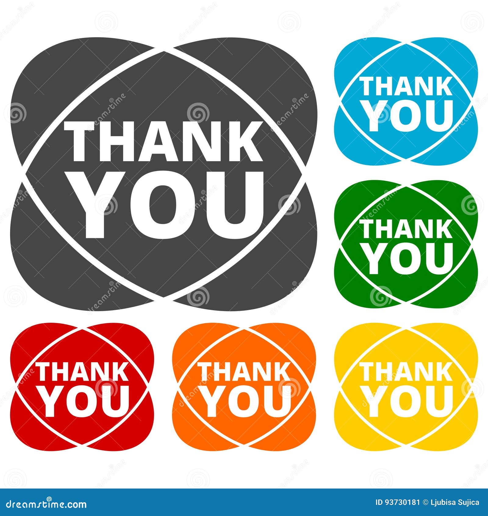 Thank you icons set stock vector. Illustration of script - 93730181