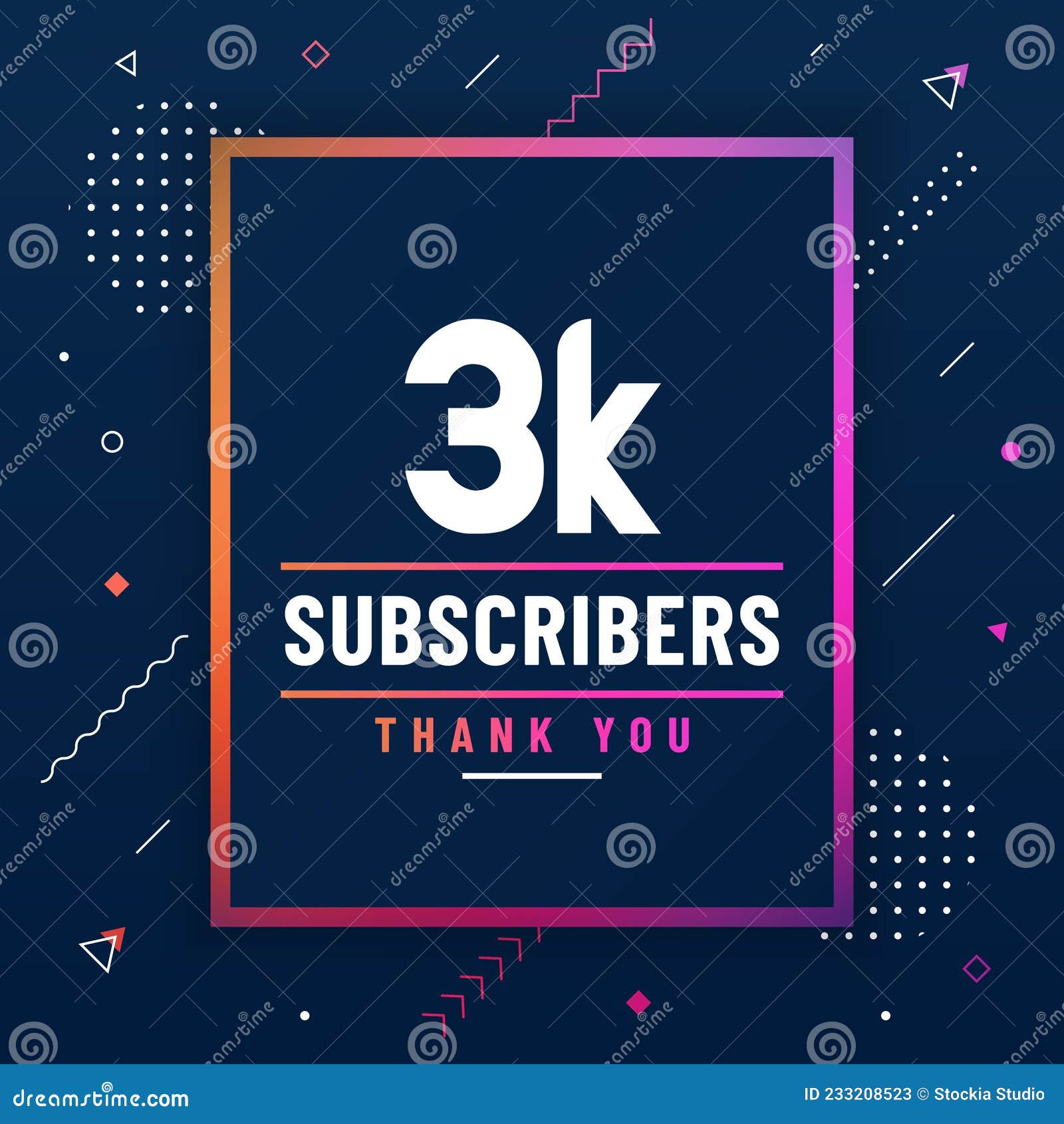 Thank You 3K Subscribers, 3000 Subscribers Celebration Modern Colorful ...