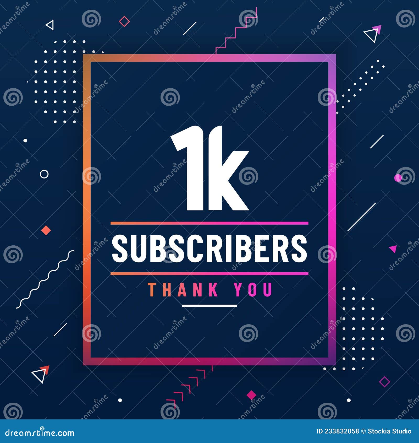 Thank You 1K Subscribers, 1000 Subscribers Celebration Modern Colorful ...