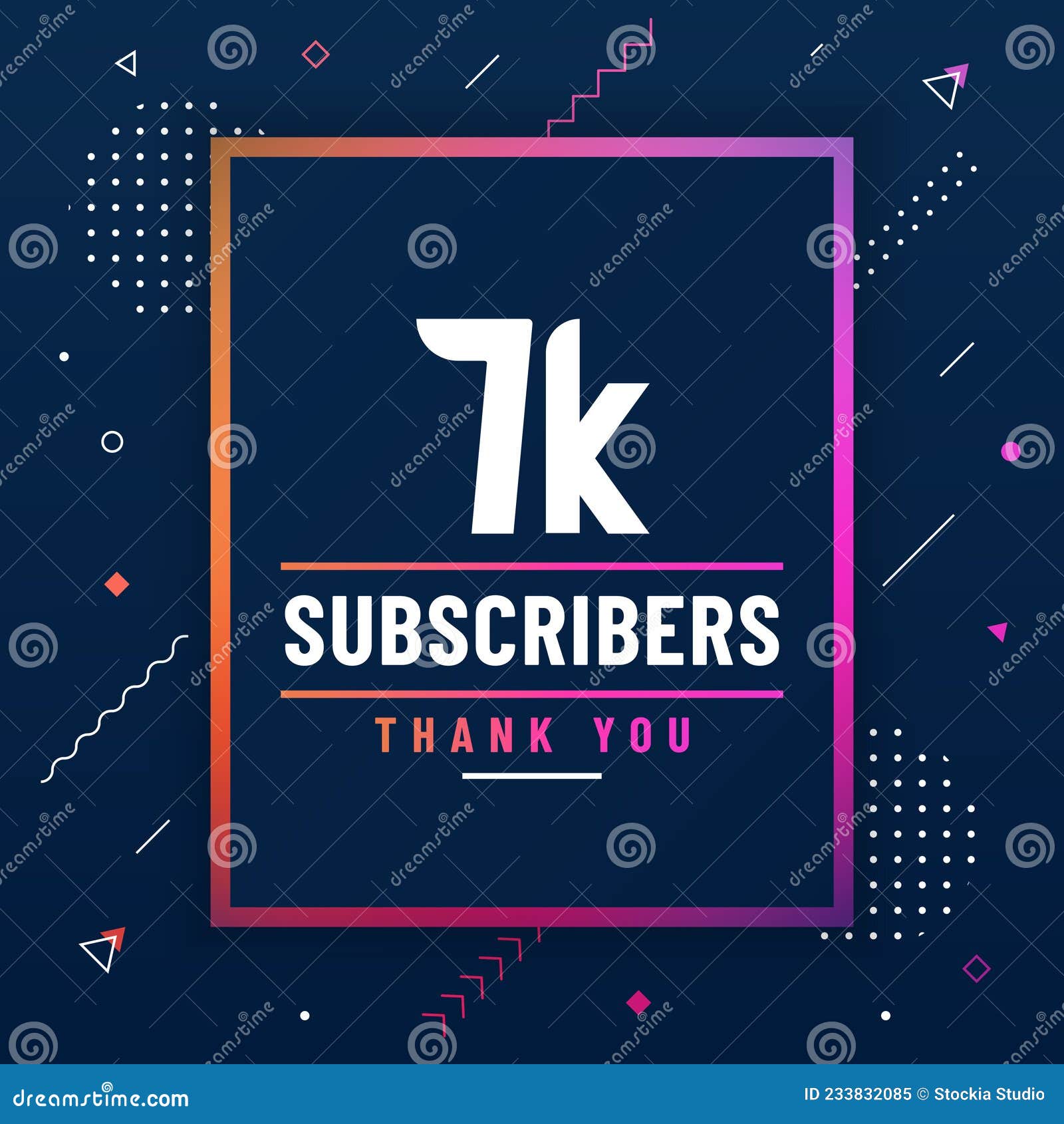 Thank You 7K Subscribers, 7000 Subscribers Celebration Modern Colorful ...