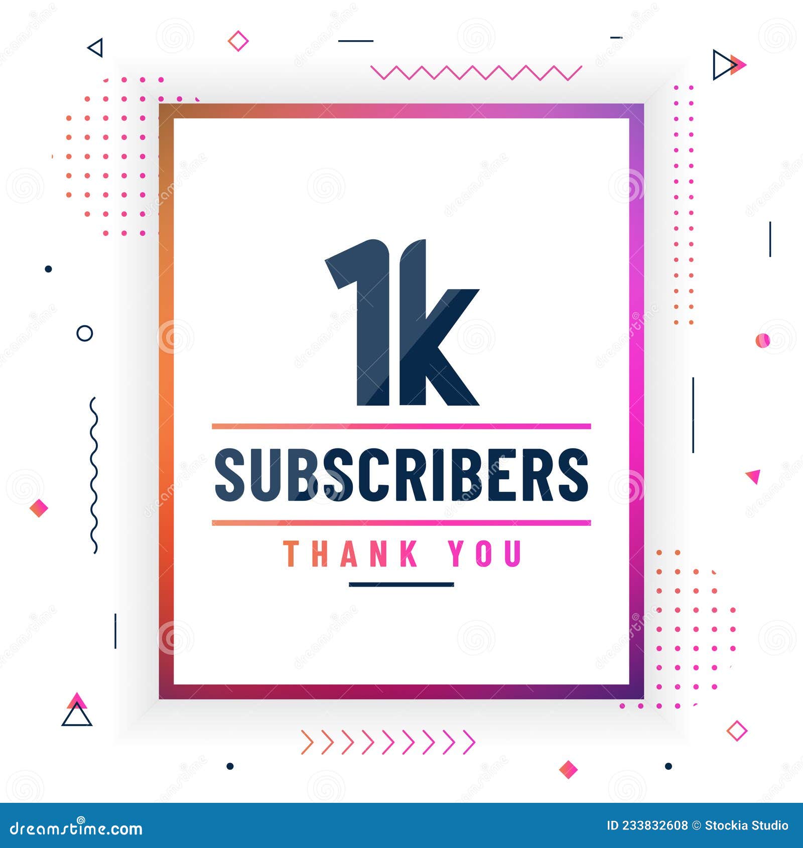 Thank You 1K Subscribers, 1000 Subscribers Celebration Modern Colorful ...