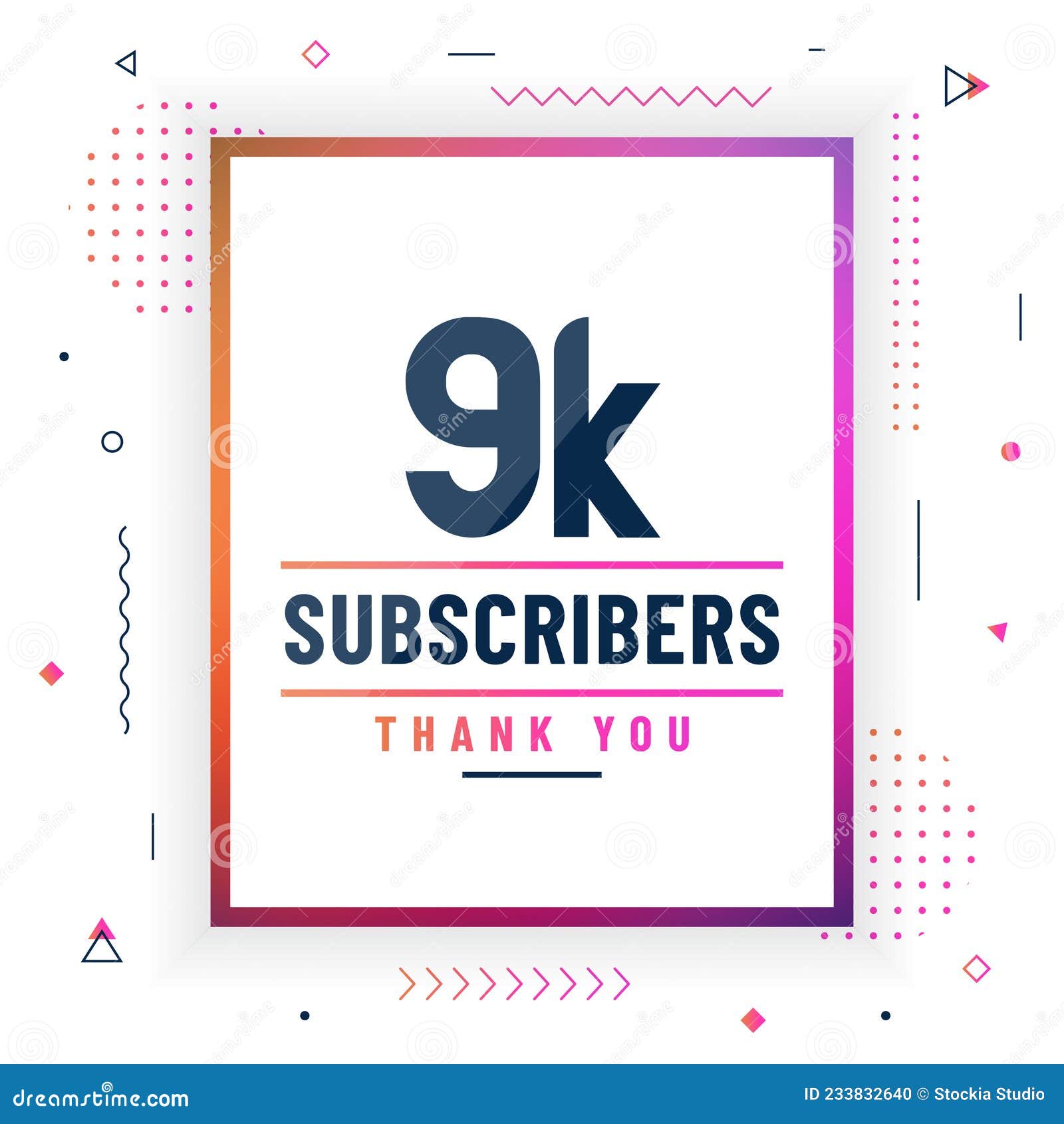 Thank You 9K Subscribers, 9000 Subscribers Celebration Modern Colorful ...