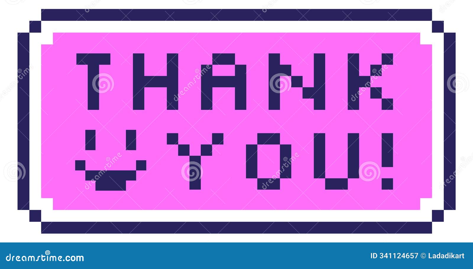 Thank You Label in Pixel Style. Retro Style Message Stock Illustration ...
