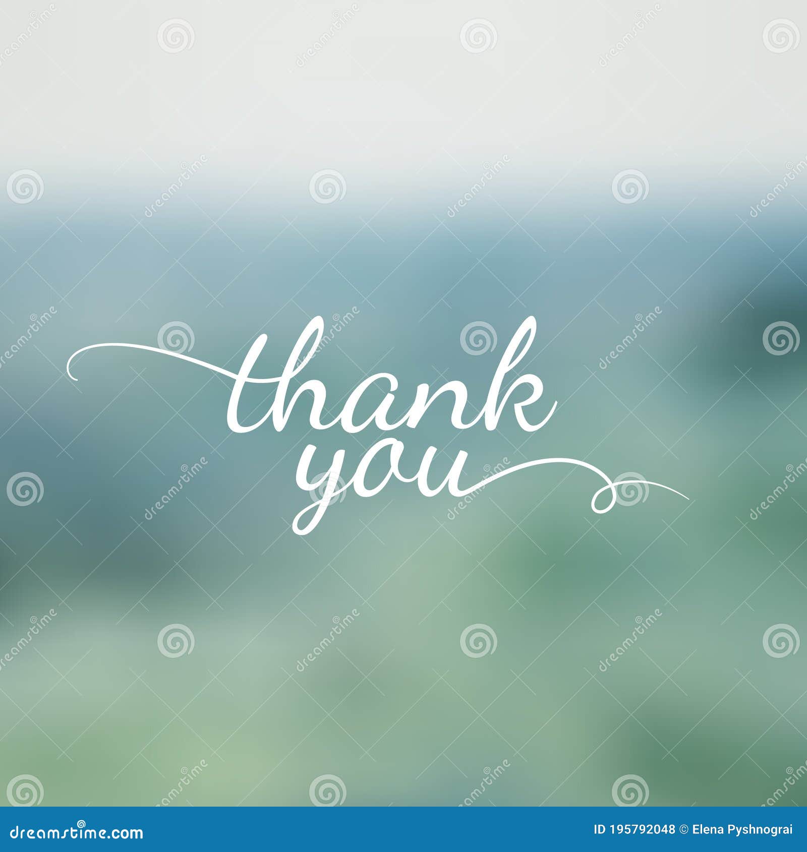 Thank You Lettering on Blurred Nature Background Stock Vector ...