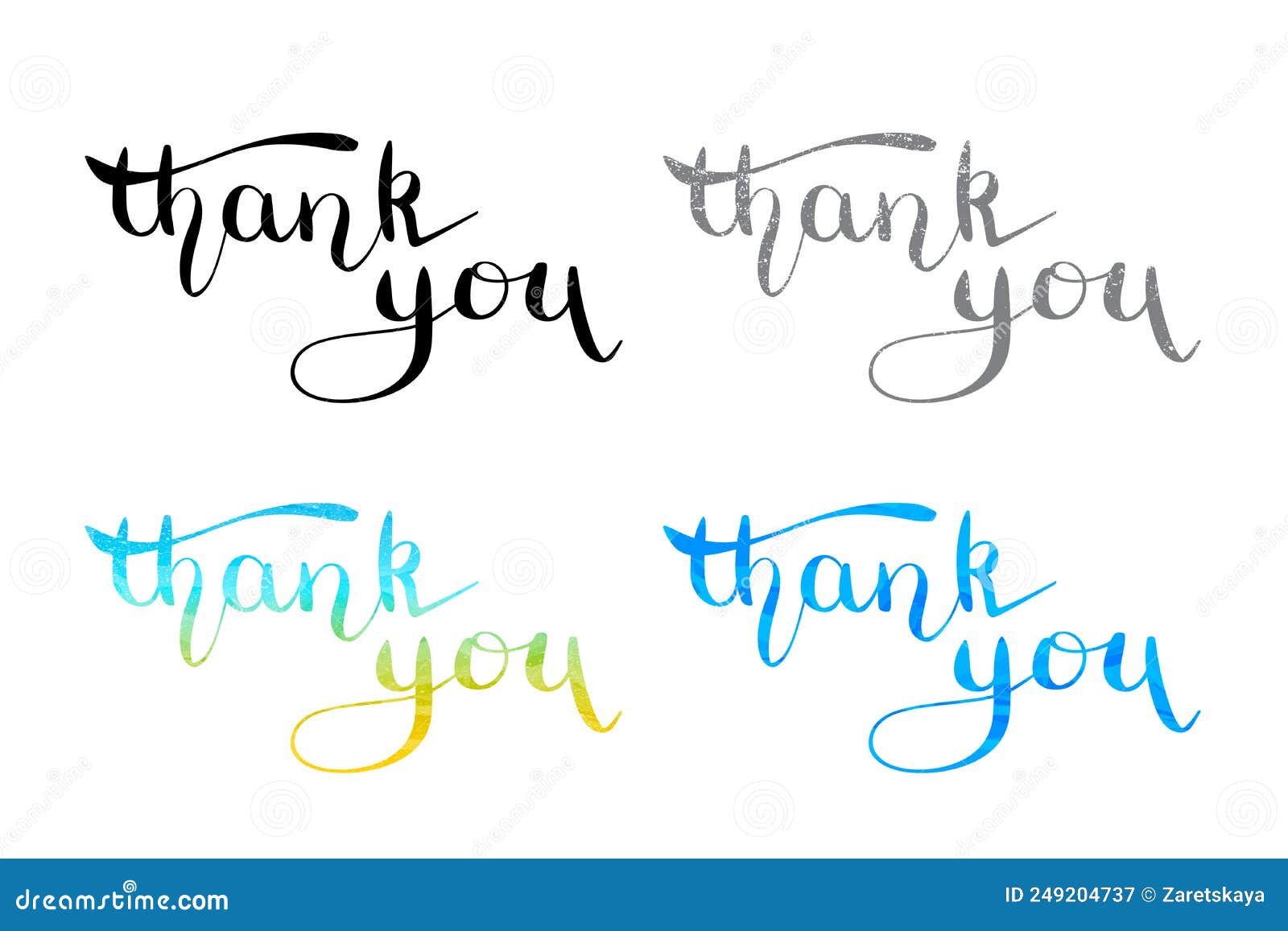 Thank You Lettering with Different Textures Stock Vector - Illustration ...
